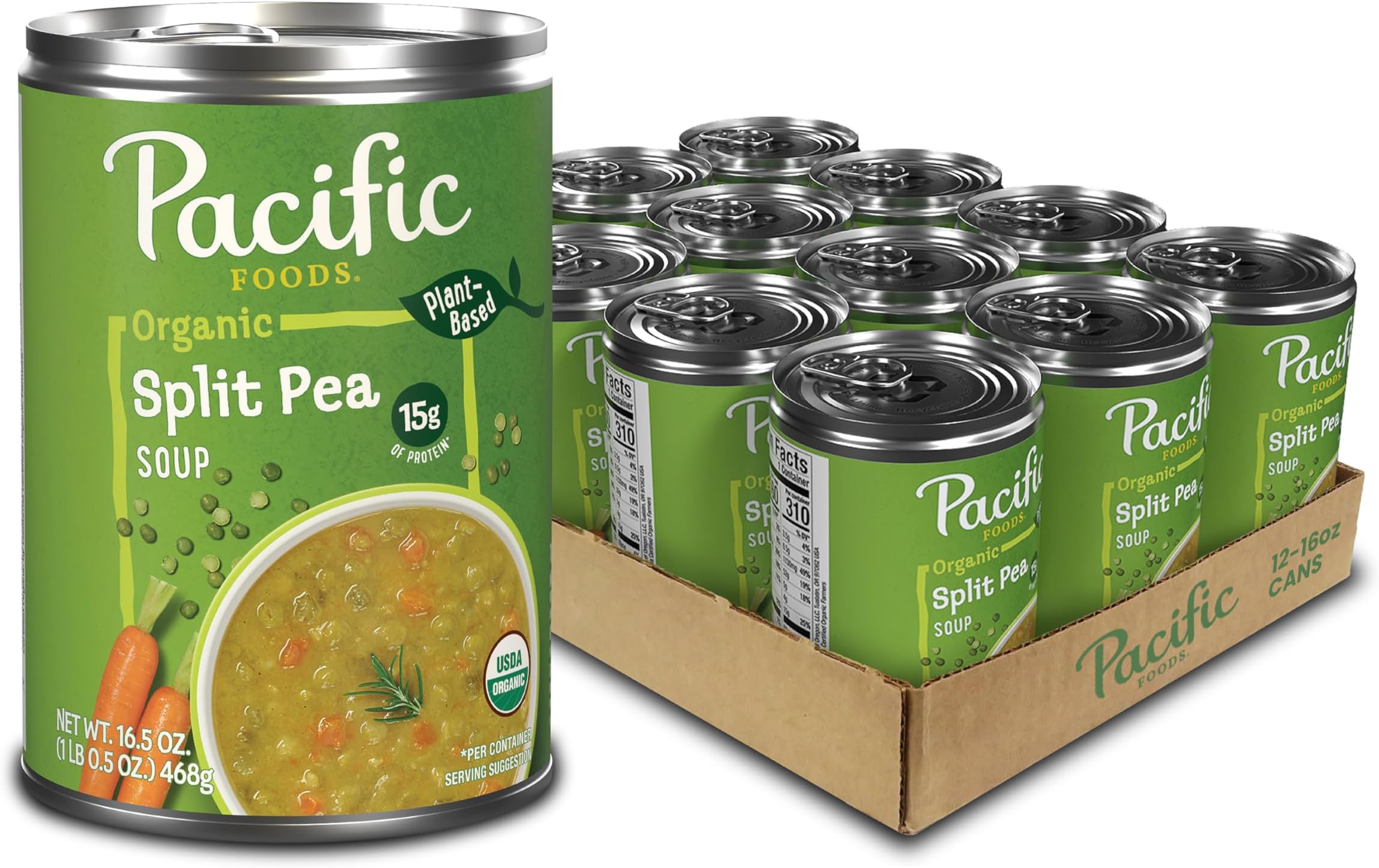 Amazon.com : Pacific Foods Organic Split Pea Soup, 16.5 oz Can (Pack of ...