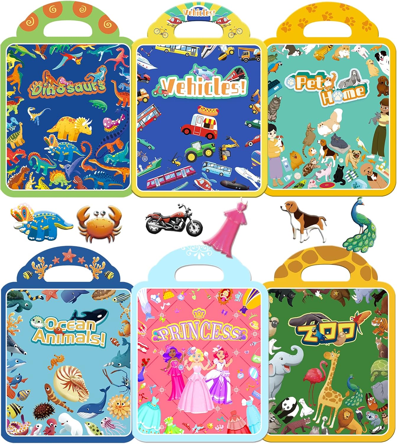 Amazon.com: 6 PCS Puffy Sticker Books for Kids, Activity Sticker Toys ...