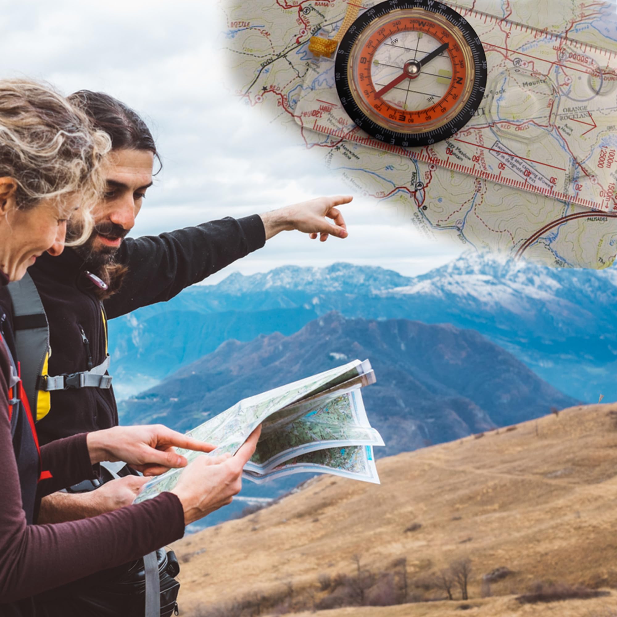 Snapklik.com : Orienteering Compass For Hiking, Survival Navigation ...