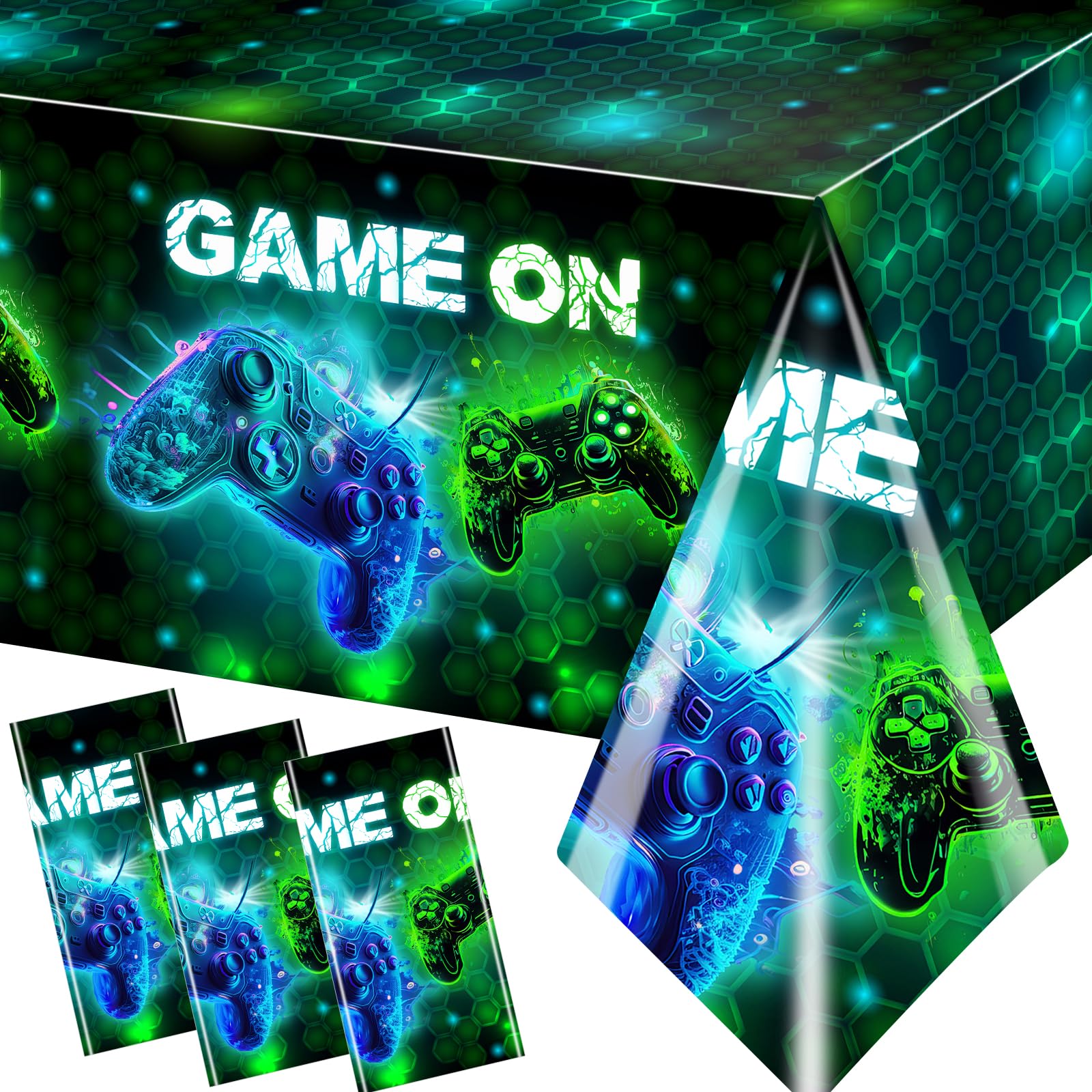 Amazon.com: Mantel de decoración de cumpleaños de videojuegos, 3 piezas ...