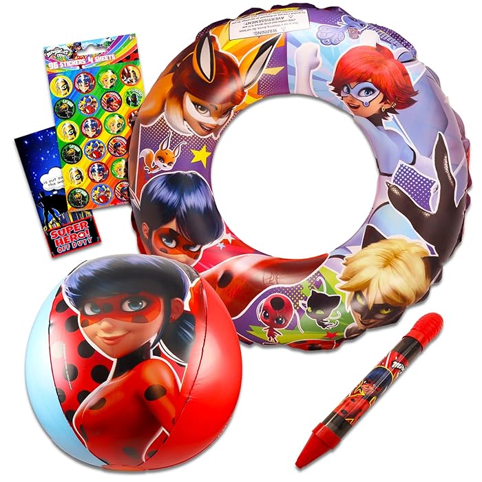 Buy Miraculous Ladybug Pool Toys Set - 5 Pc Miraculous Ladybug Beach ...