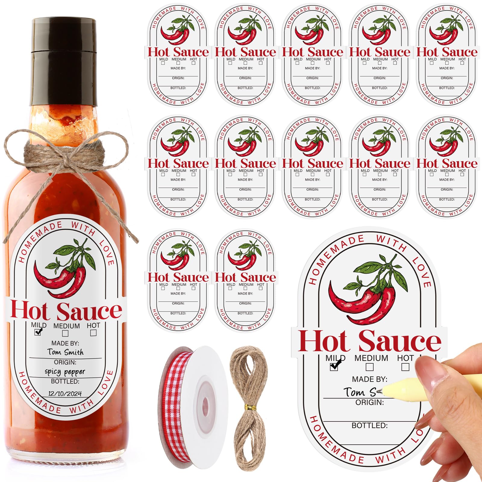 Amazon.com: Humyoun 24 Pcs Christmas Hot Sauce Labels Spicy Sauce ...