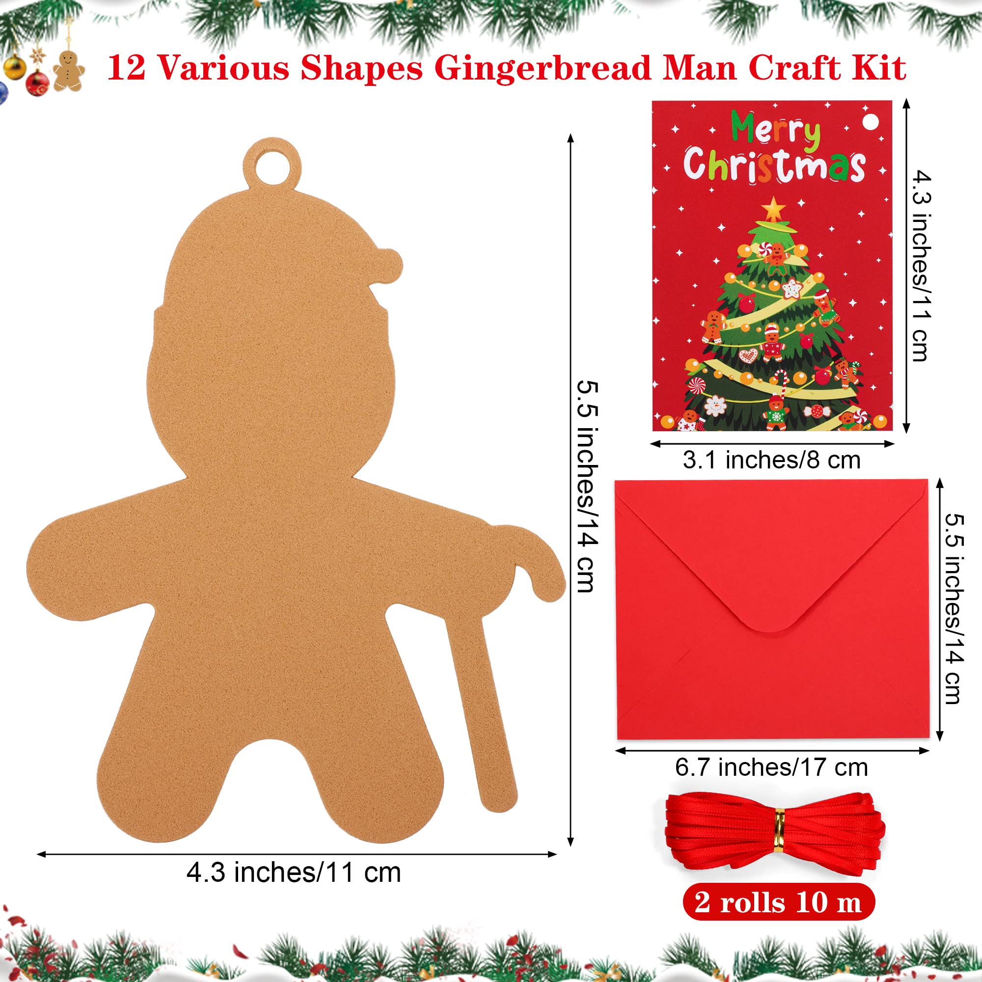 Snapklik.com : Fovths 12 Set Foam Gingerbread Man Ornament DIY ...