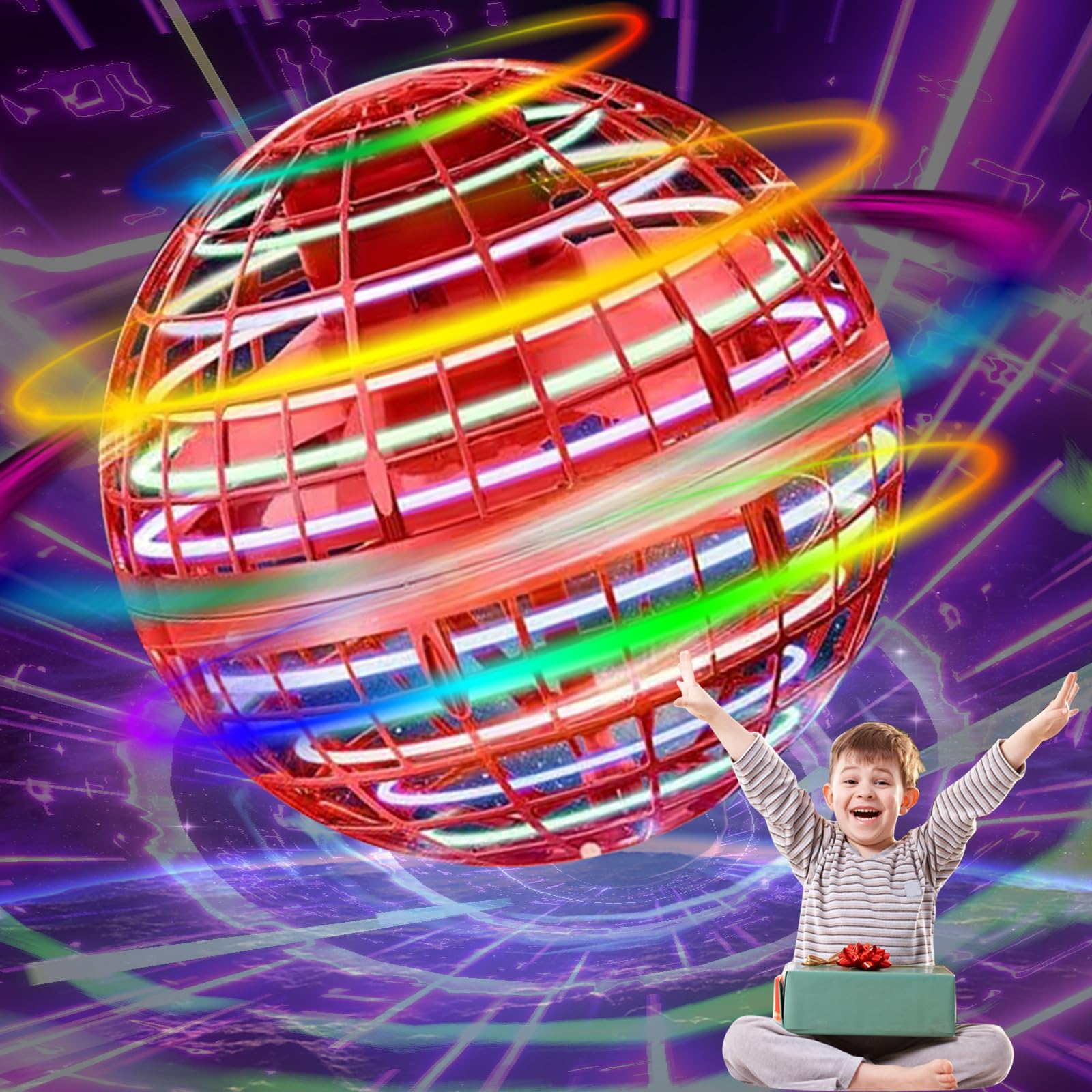 LED Flying Toy Flying Orb Ball Toys, OKKIDY Hover Flying Ball Hand ...