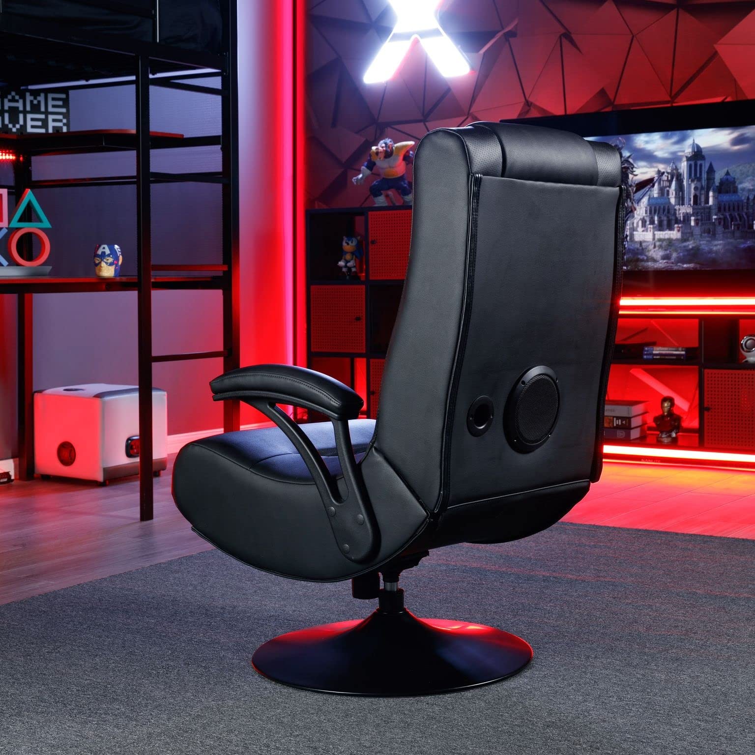 X Rocker Sphynx Pedestal Gaming Chair, with Headrest Mounted Speakers ...