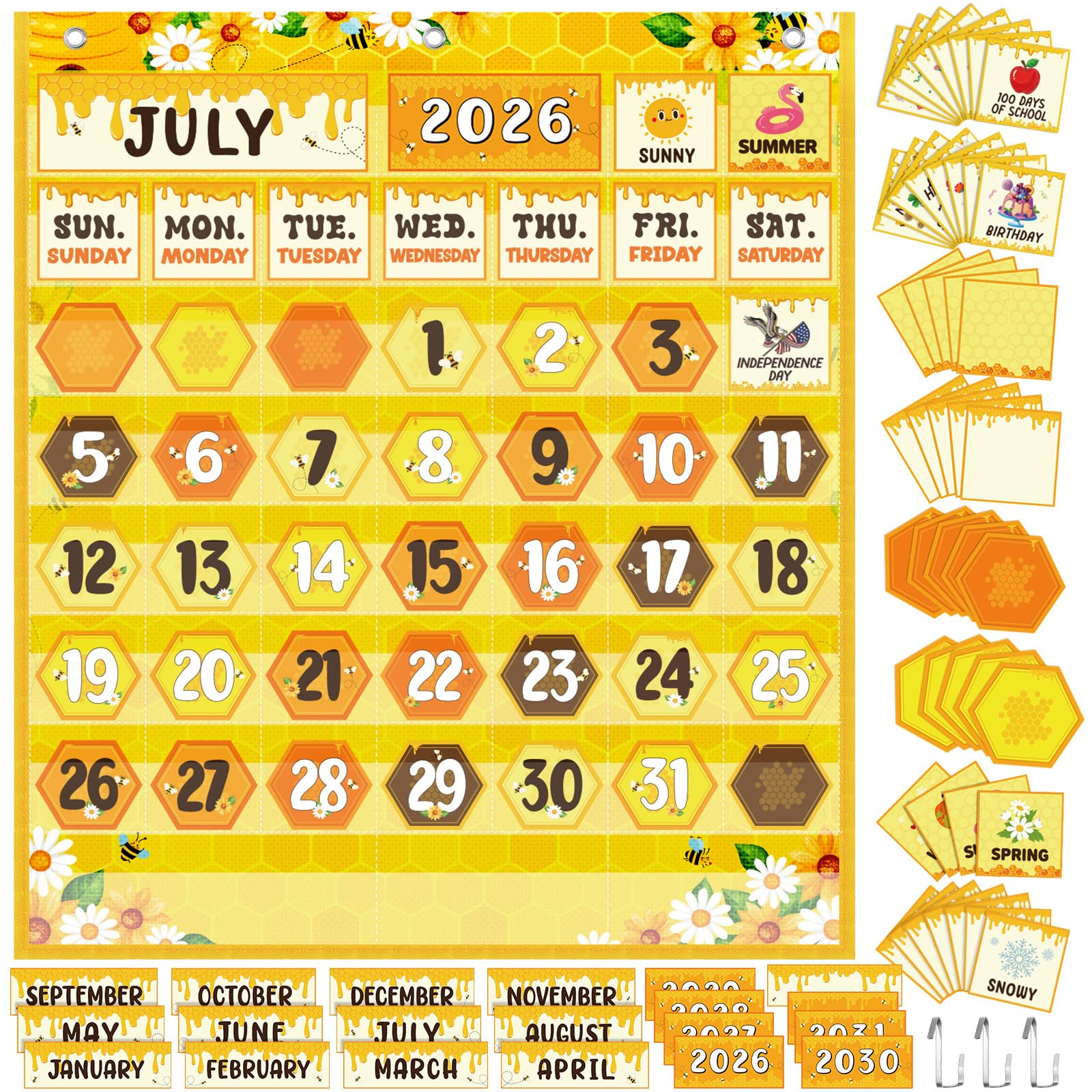 Snapklik.com : Sinload Classroom Calendar Pocket Chart Set Calendar ...