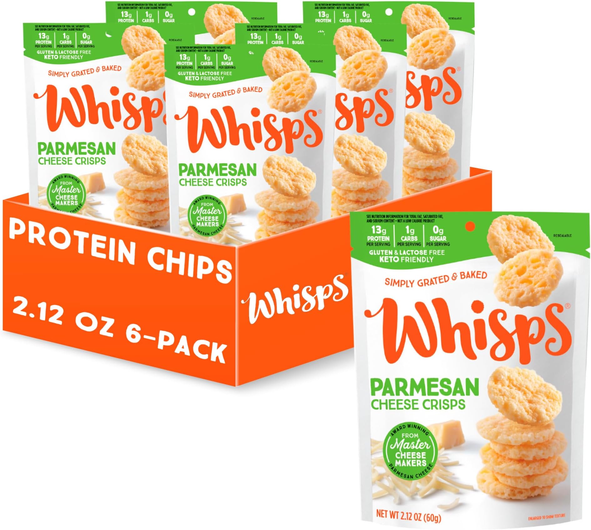 Amazon.com: Whisps Cheese Crisps Parmesan Cheese | Protein Chips ...