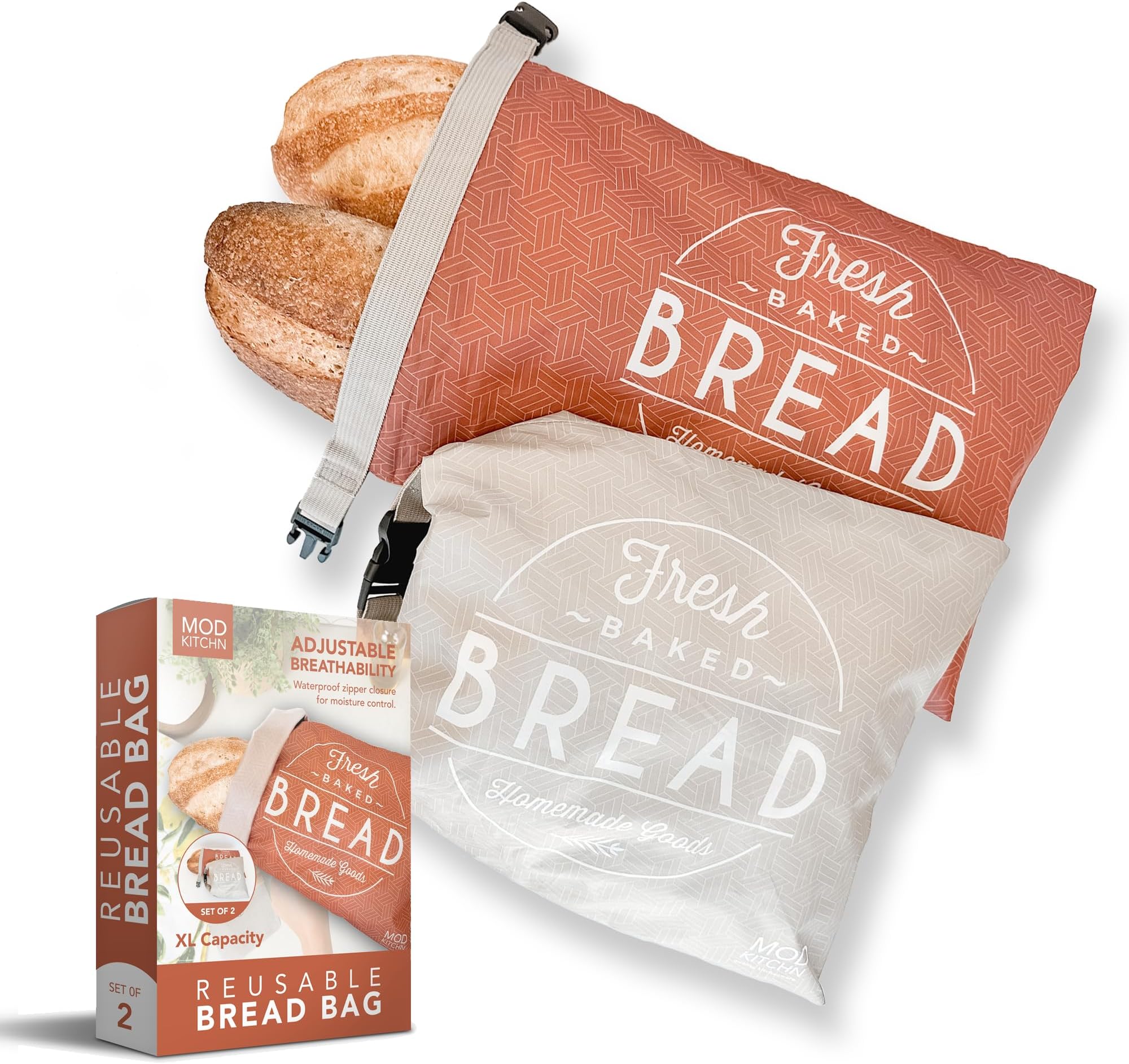 Amazon.com: FAMILIFE Reusable Bread Bags,2 Pack Bread Bags for Homemade ...