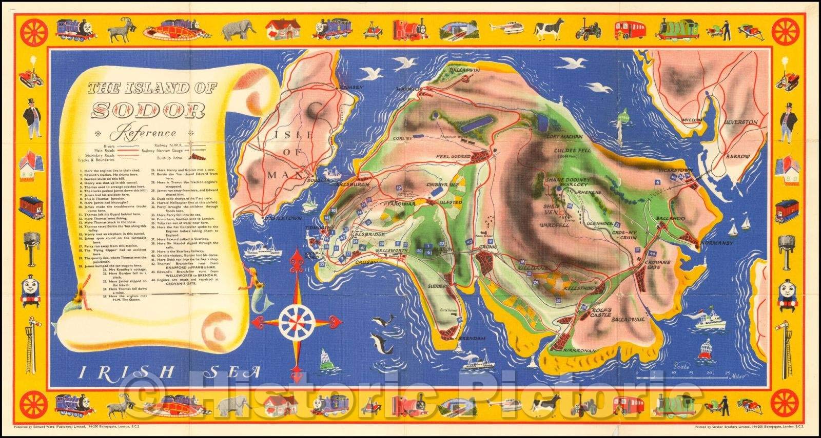 Historic Map Railway Map Of The Island Of Sodor Where | Desertcart ...