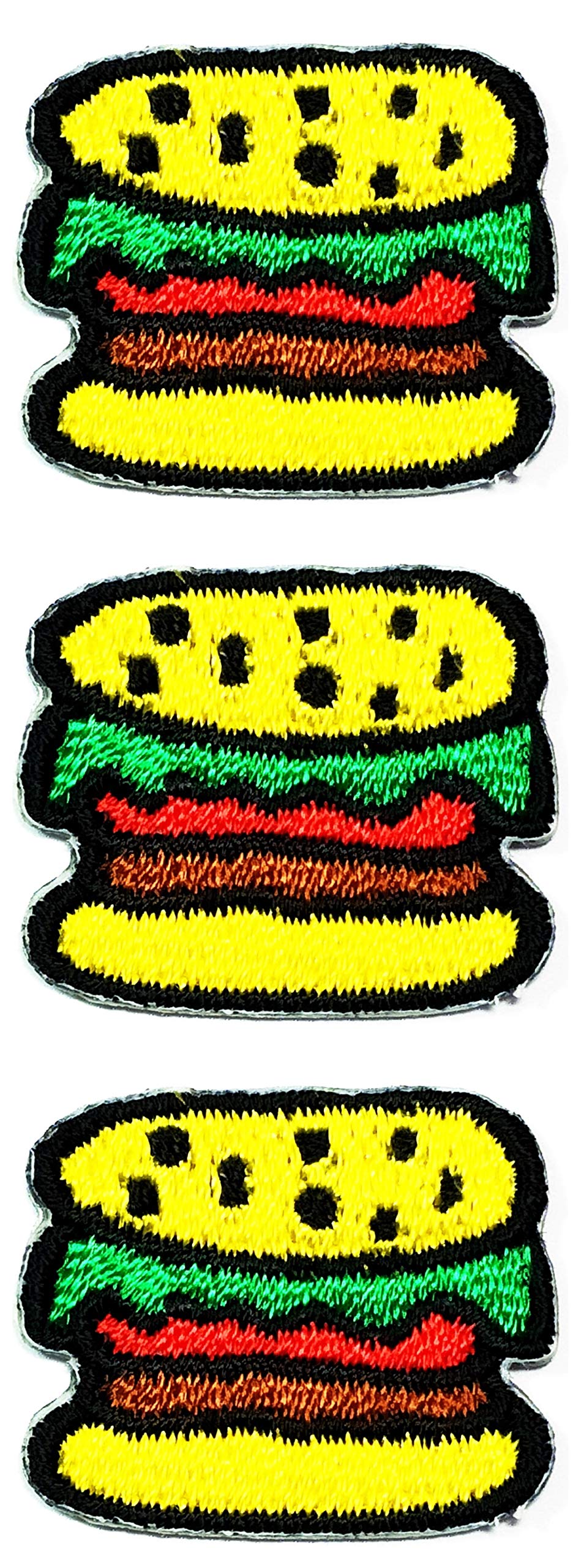 Amazon.com: Set 3 Pcs Mini Small Hamburger Vegetable Cartoon Patch ...