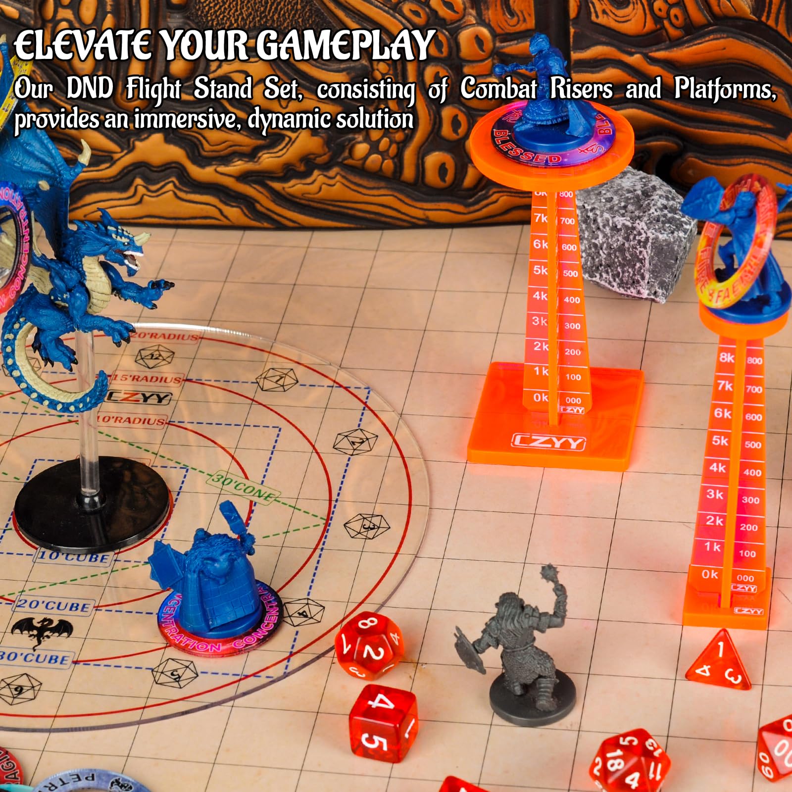 Snapklik.com : DND Flight Stand Set Of 2, Fluorescent Acrylic Combat ...