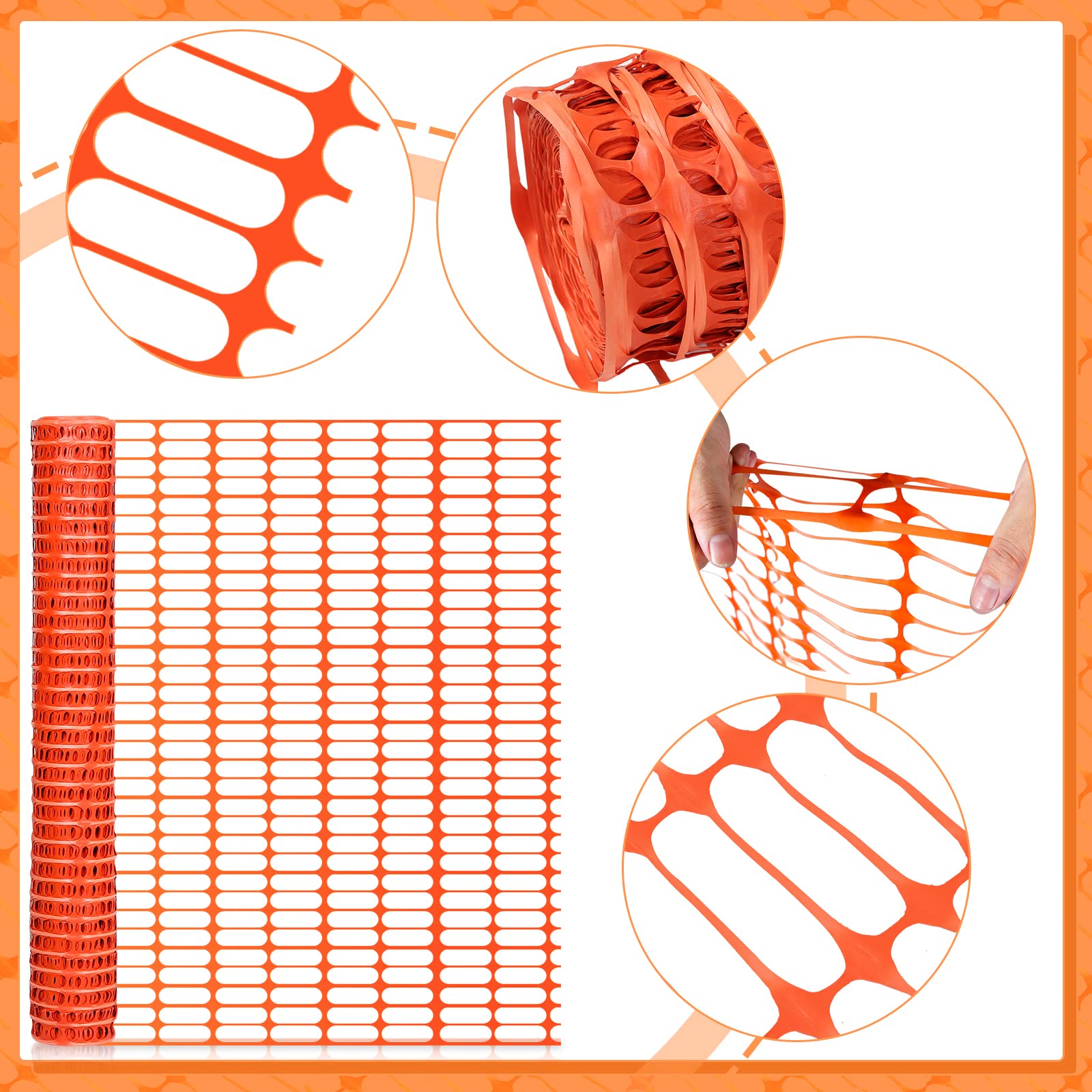 Roll Up Plastic Fencing BOEN Temporary Fencing, Mesh Snow Fence,