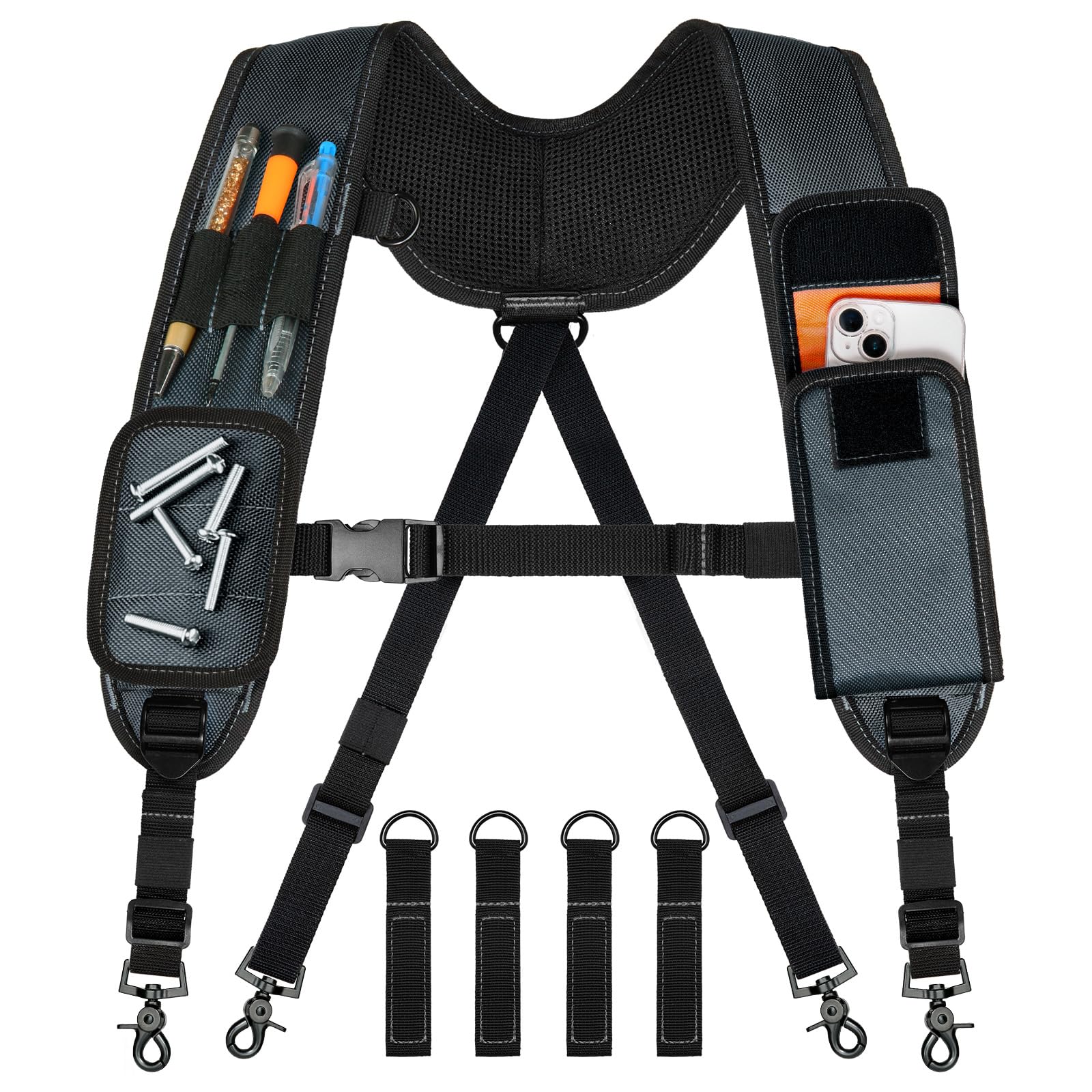 FUZVOL Tool Belt Suspenders, Tool Bag Suspenders, Work Belt Suspender ...