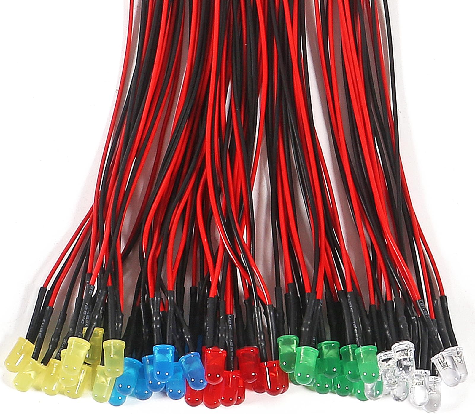 Amazon.com: 100pcs 5 Colors DC 12V LED Lights Emitting Diodes Pre Wired ...
