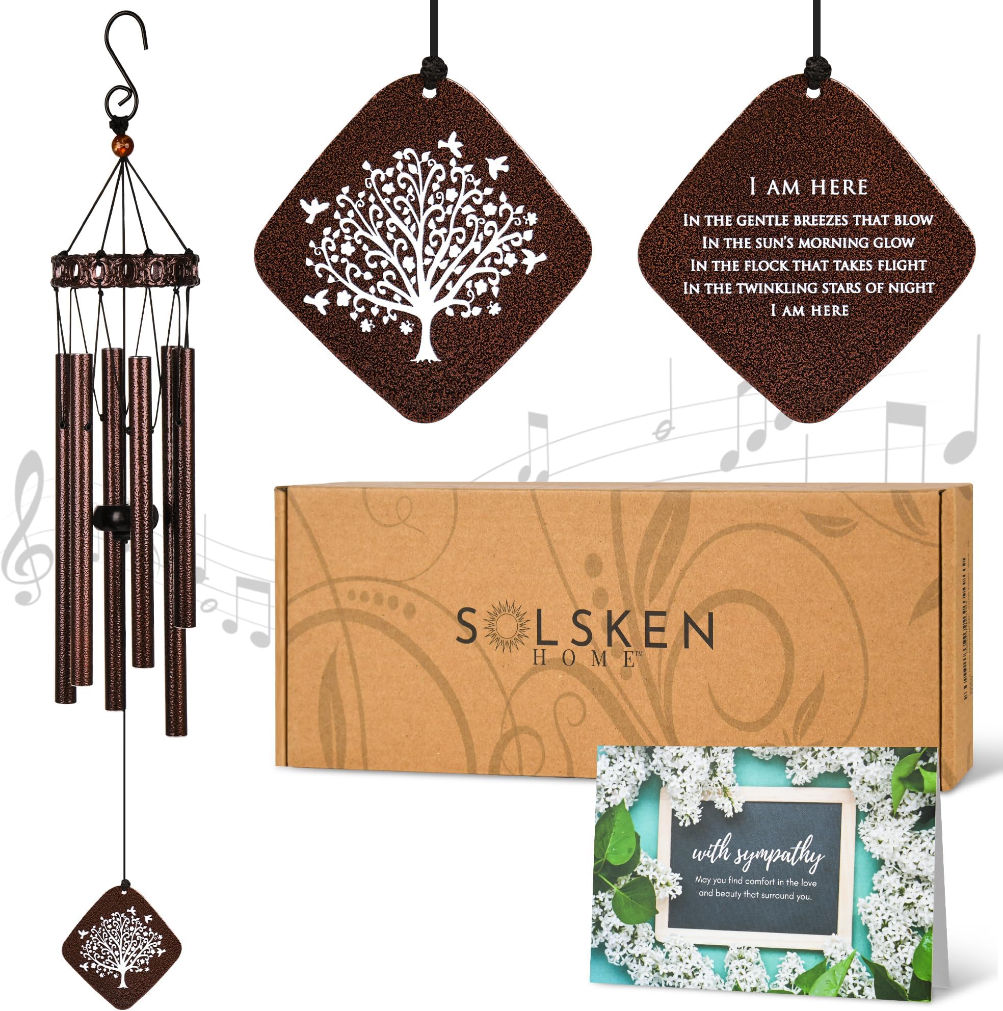 Amazon.com : Wonderjune Memorial Sympathy Wind Chimes for Loss of Loved ...