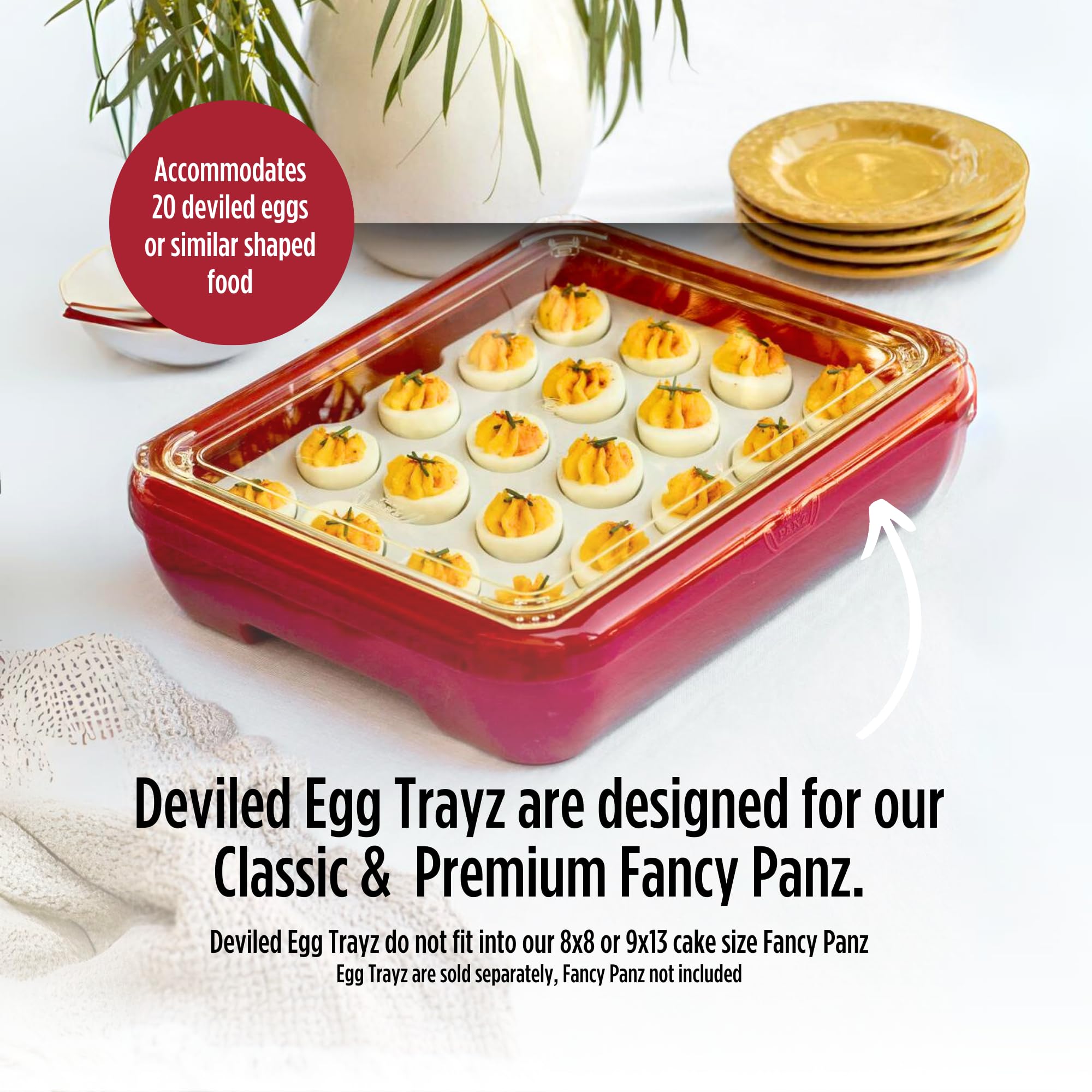Snapklik.com : Fancy Panz Deviled Egg Trayz - Holds 20 Eggs - Deviled ...