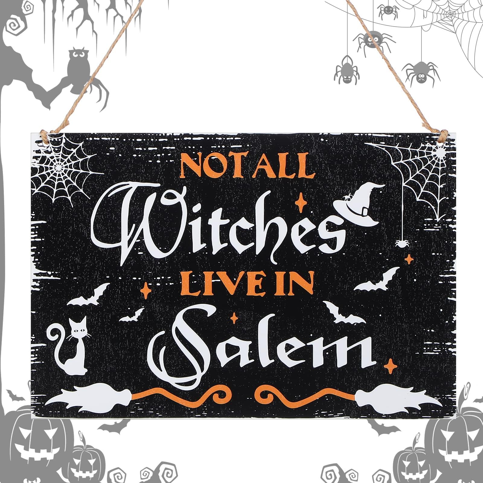 Amazon.com: IRISVITA Black Witch Decor, Even Witches Need Coffee, Witch ...