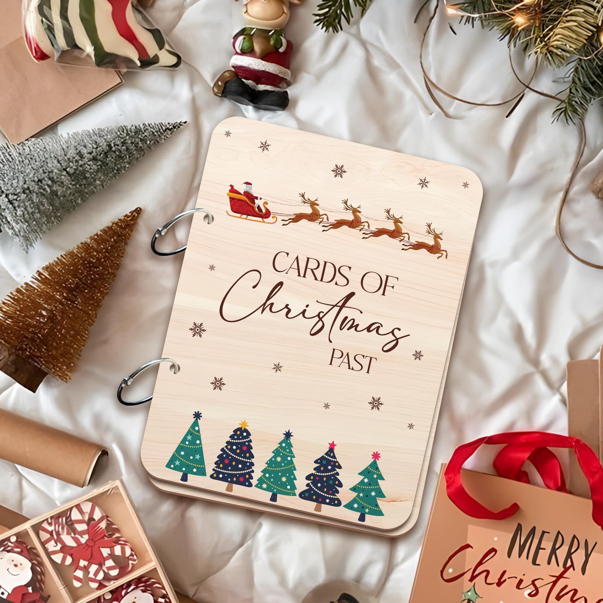 Amazon.com: Personalized Christmas Card Holder, 6x8 inches Cards of ...
