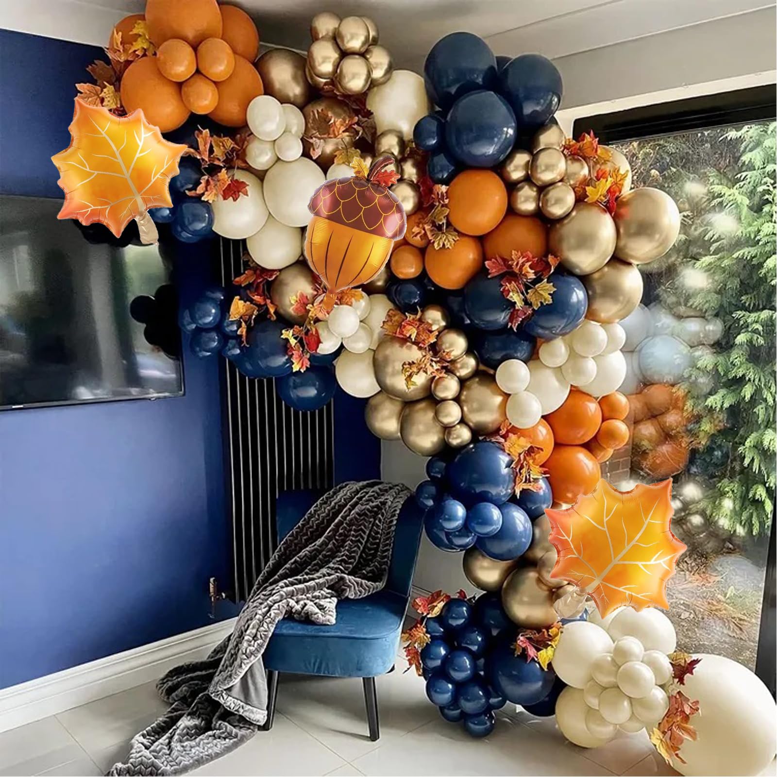 Amazon.com: Fall Thanksgiving Balloon Garland Arch Kit, Navy Blue ...
