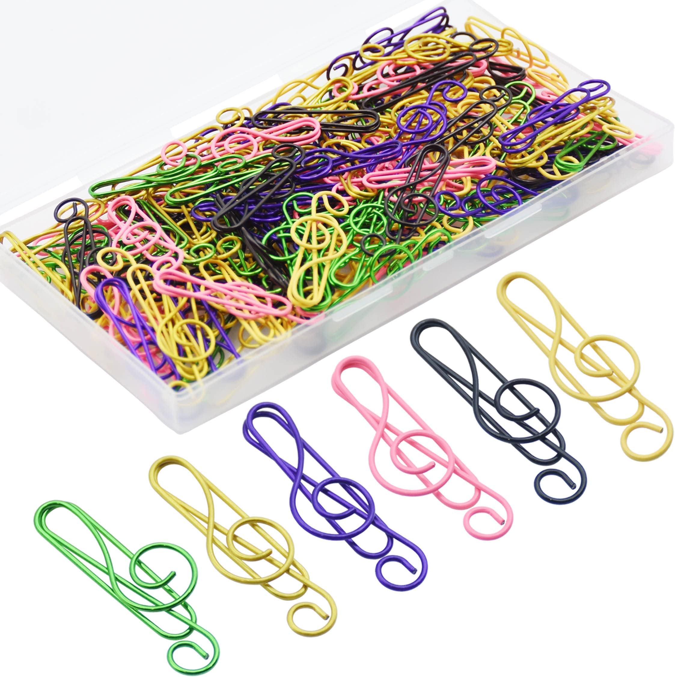 Amazon.com : 100 Pieces Music Paper Clips 6 Colors, Music Bookmark ...