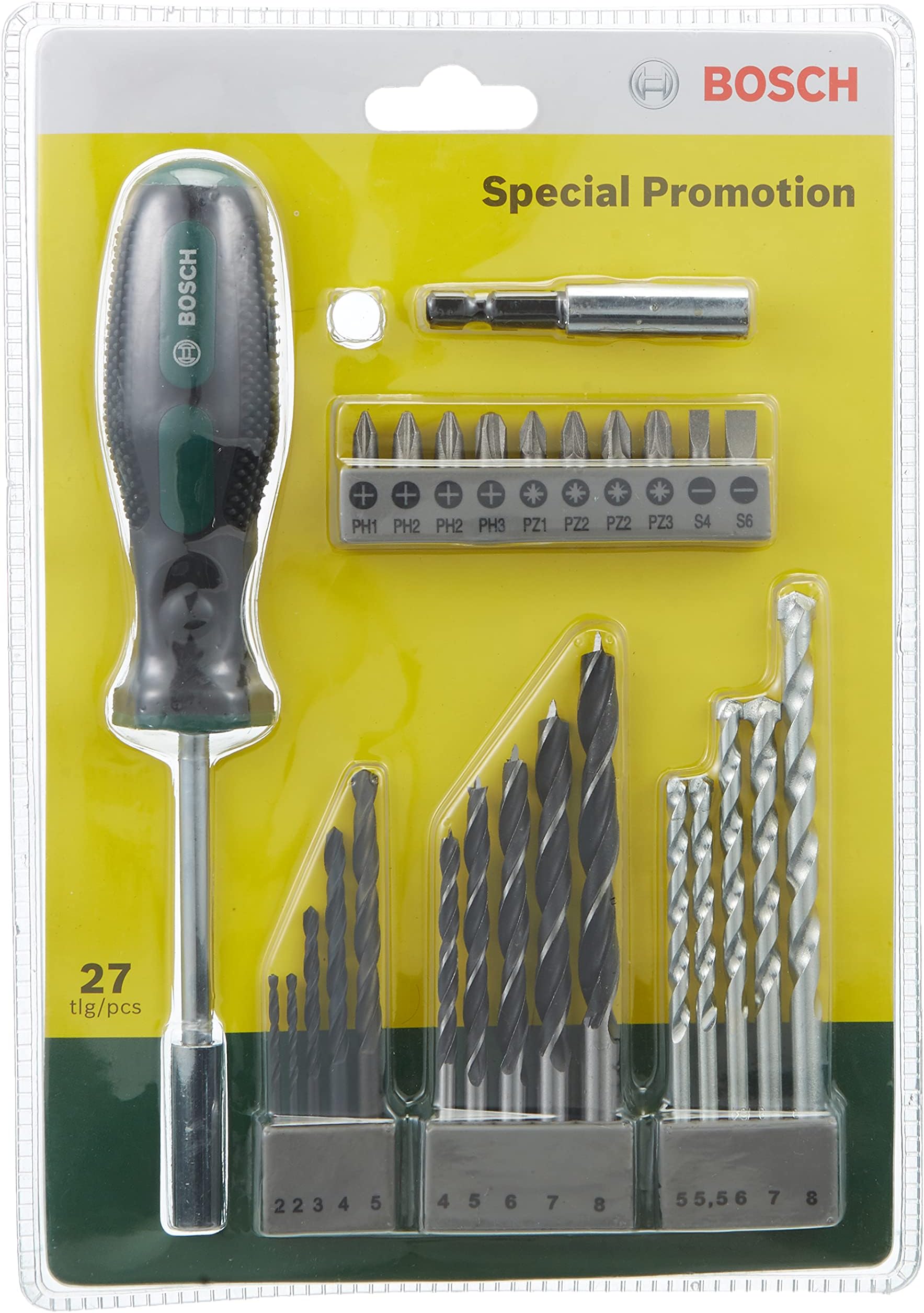 Bosch 2607017311 "V-Line" Drill/Screwdriver Bit Set, Green, Set of 91 ...