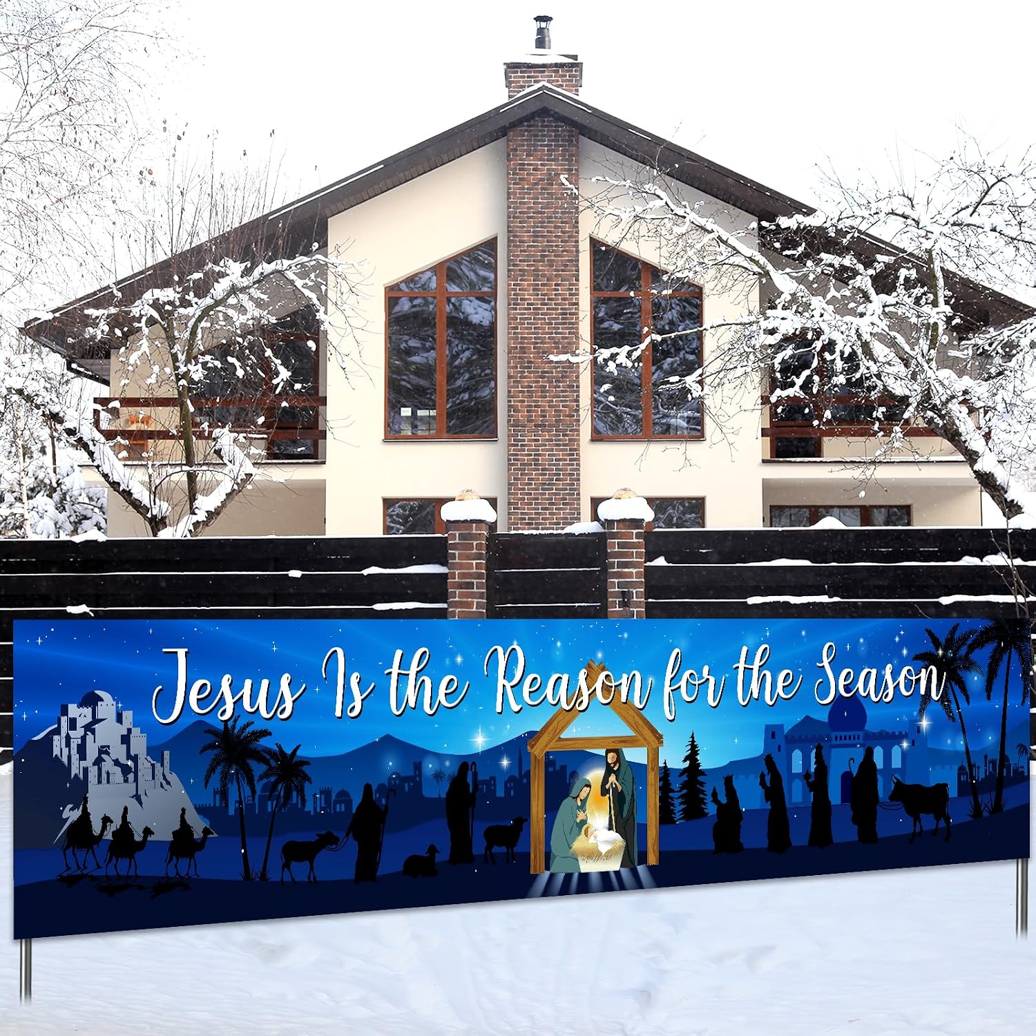 Amazon.com: Jesus is the Reason for the Season Merry Christmas Nativity ...