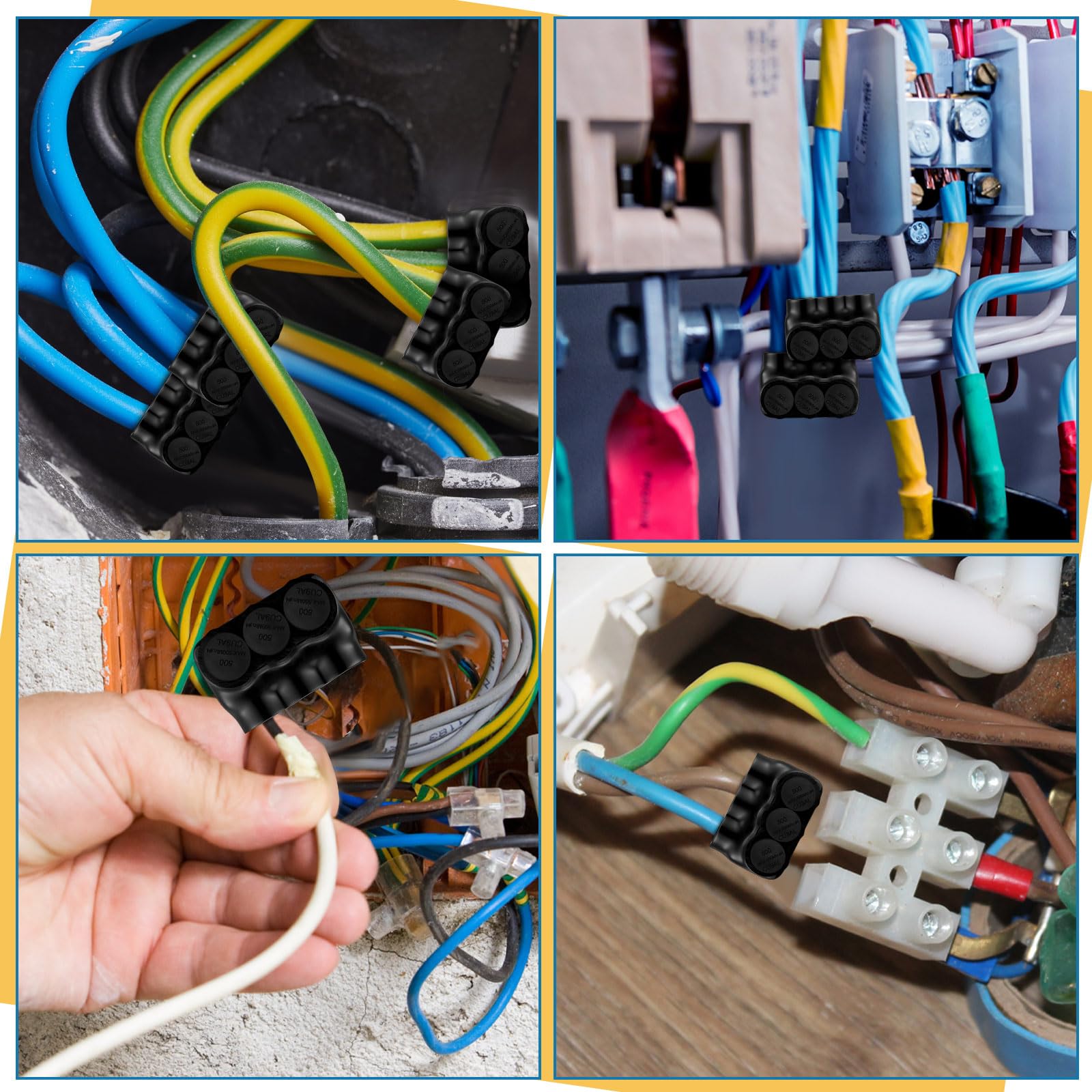 Snapklik.com : Copkim 3 Pcs Black Multi Cable Connector, 3 Wire Ports ...