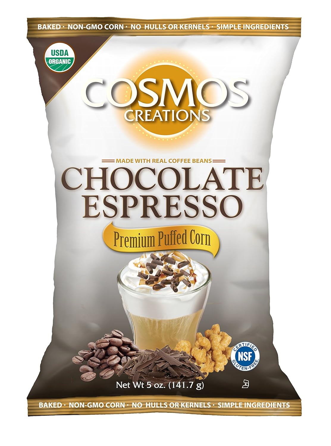 Amazon.com : Cosmos Creations Chocolate Espresso Premium Puffed Corn, 5 ...
