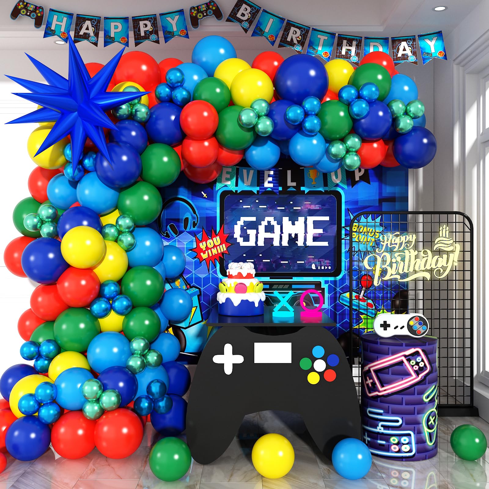 Glow In The Dark Balloons 128-Piece UV Neon Glow Balloon Arch Kit ...