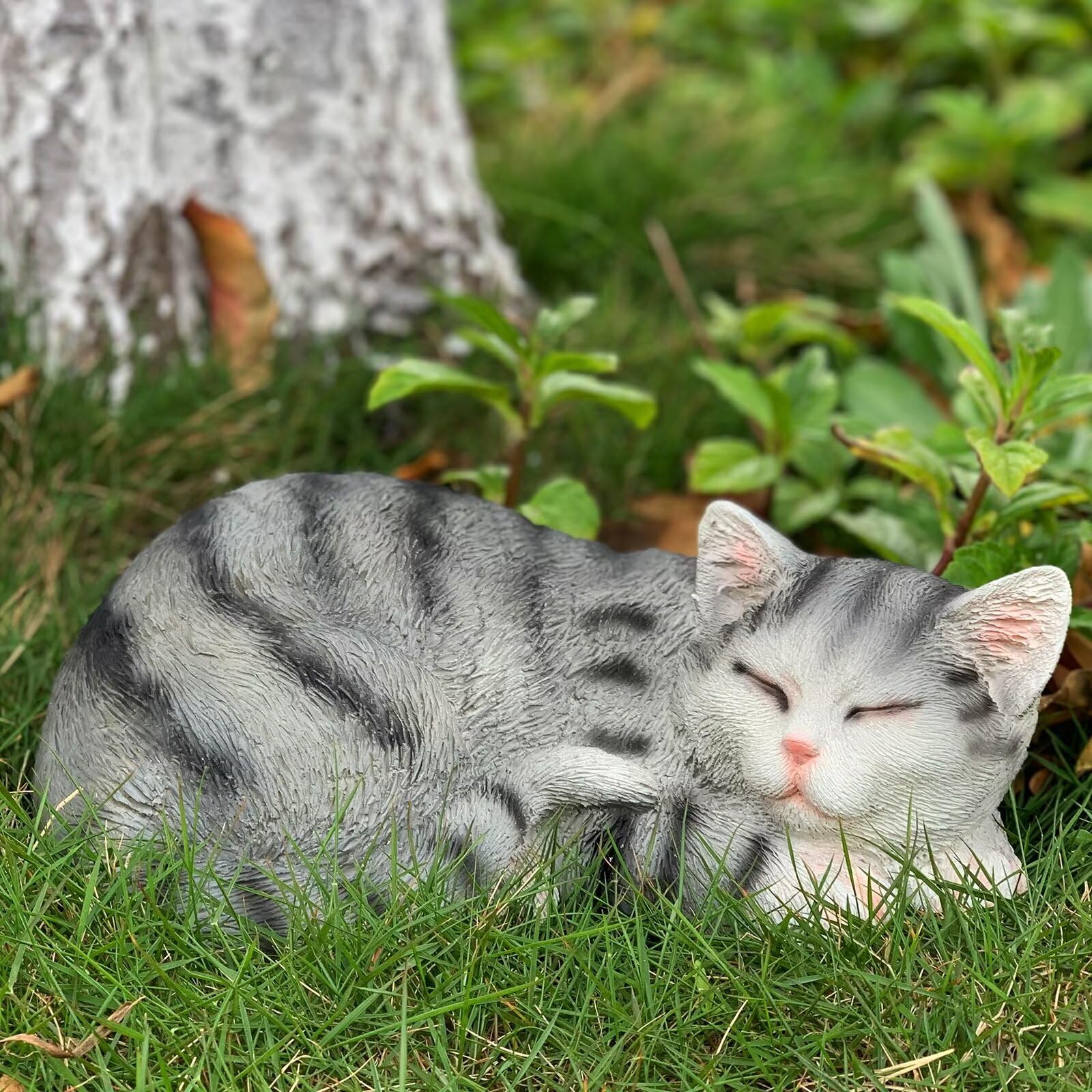 Amazon.com : DHOBY GHAUT Sleeping Cat Statue Garden Decor, Outdoor Cat ...