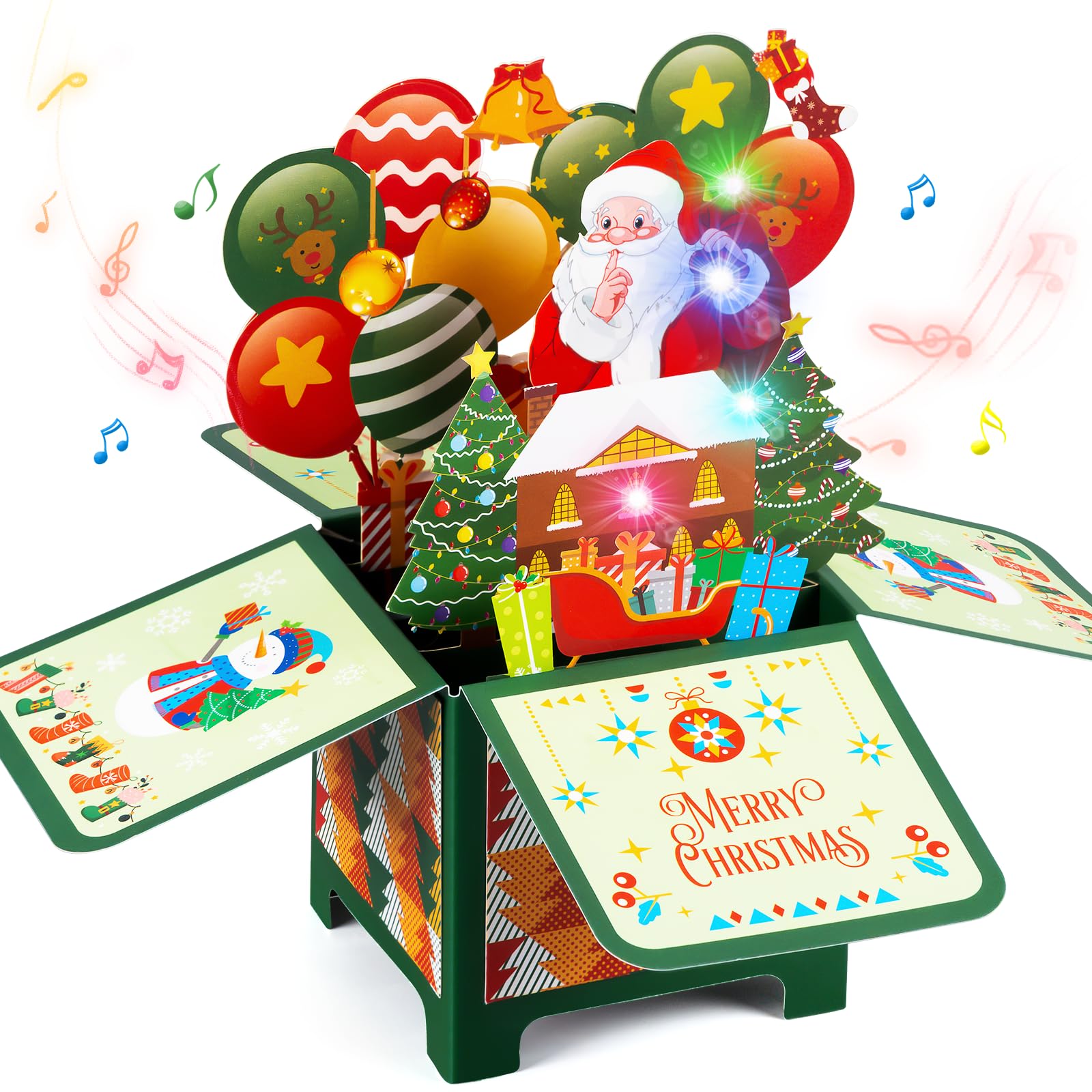 Joyoldelf 3D Christmas Cards – Musical Christmas Cards with Envelope ...