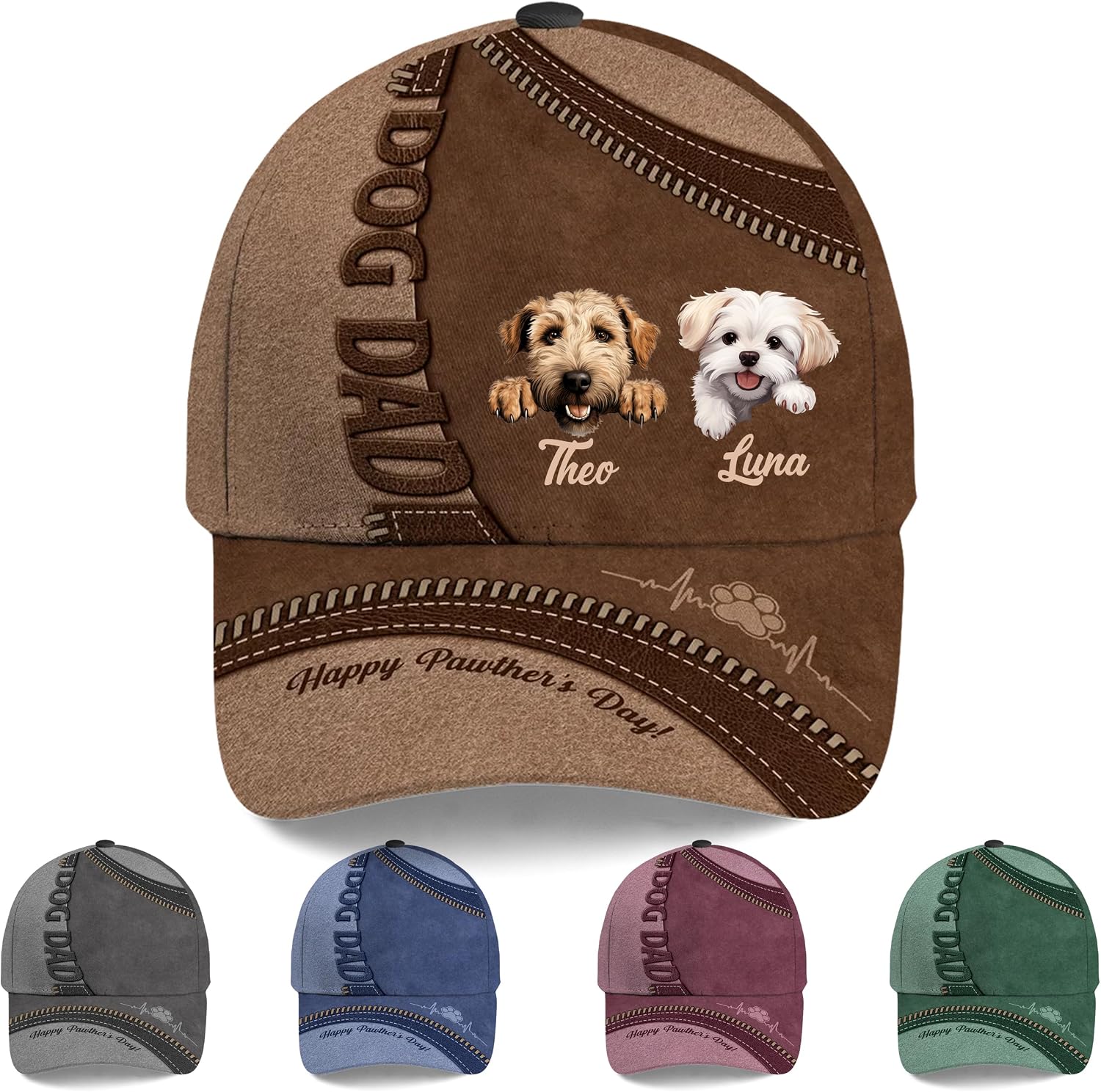 NAZENTI Dog Dad Happy Father's Day Personalized Classic Cap, Custom Dog ...
