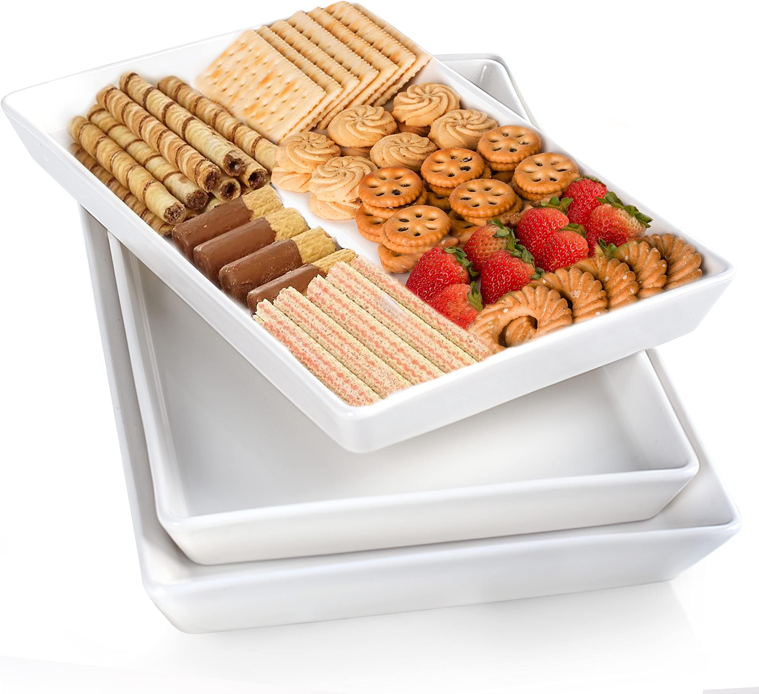 Amazon.com | MALACASA Serving Platters Set of 4, Ceramic Serving ...