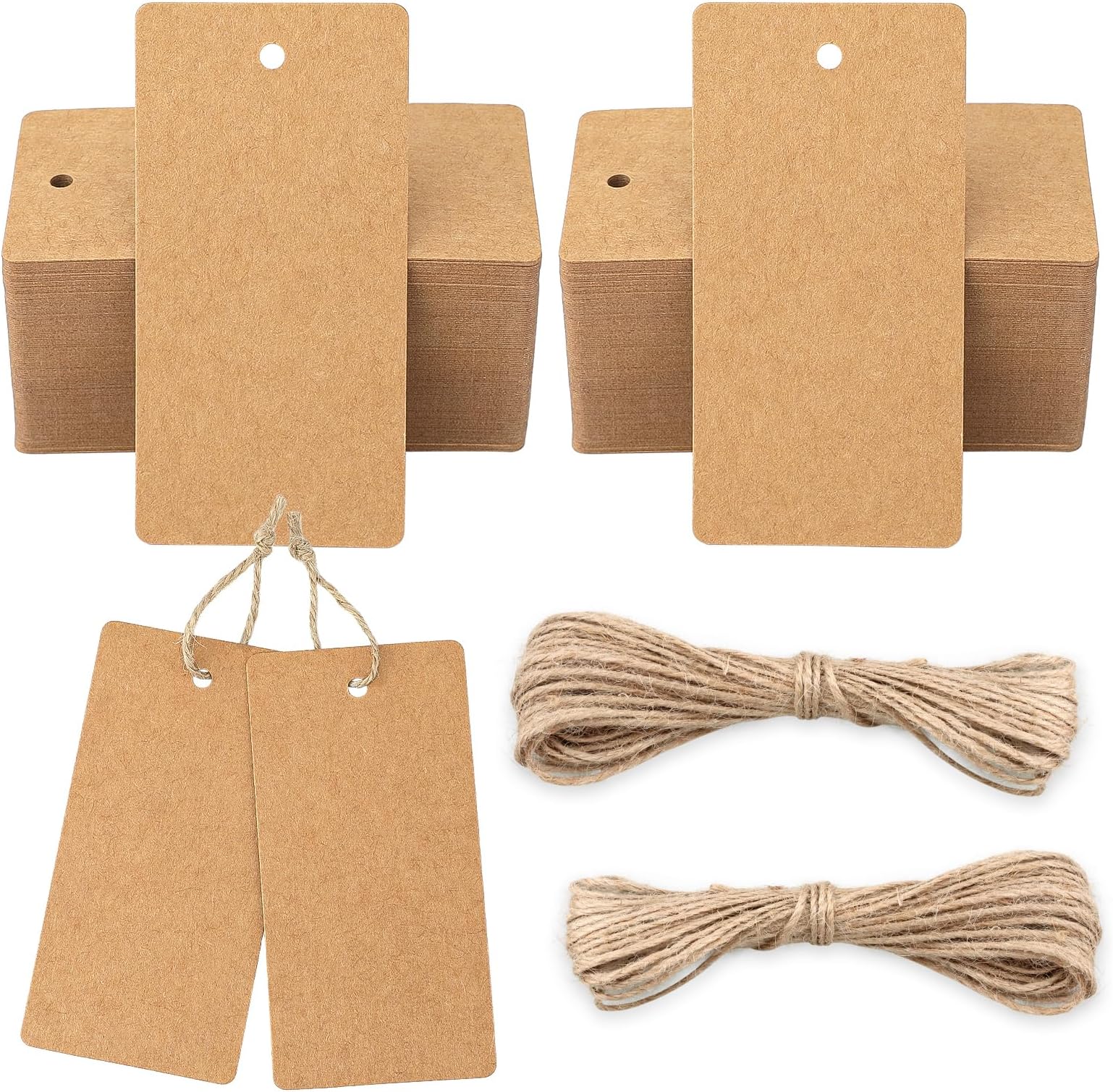 Amazon.com: 300 Feet Natural Jute Twine and 100PCS Brown Rectangle ...