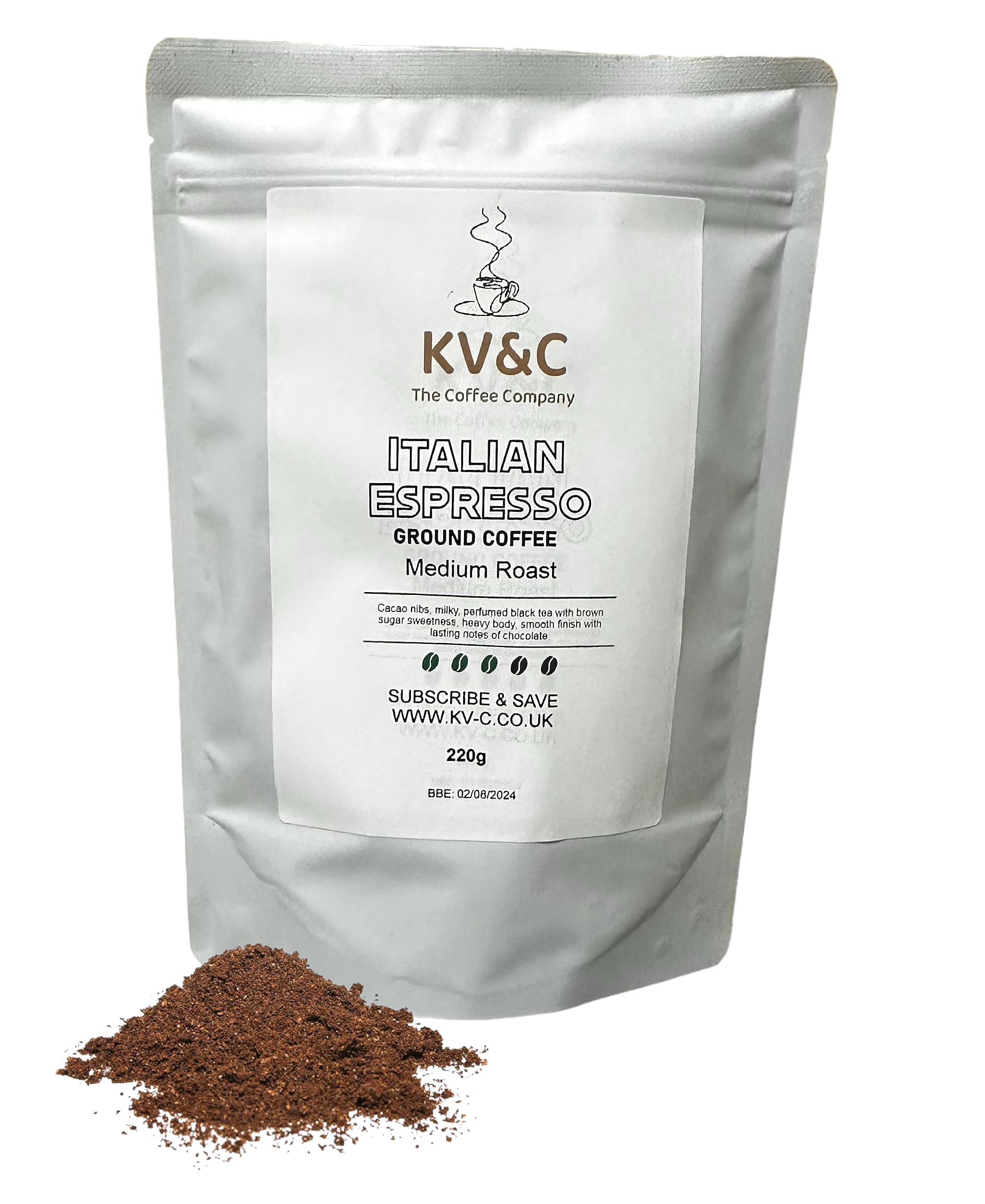 Ground Filter Coffee, Italian Espresso Blend for Cafetiere, Medium ...