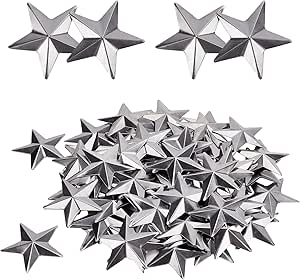 Amazon.com: GORGECRAFT 100PCS 2" Primitive Silver Metal Star Vintage ...