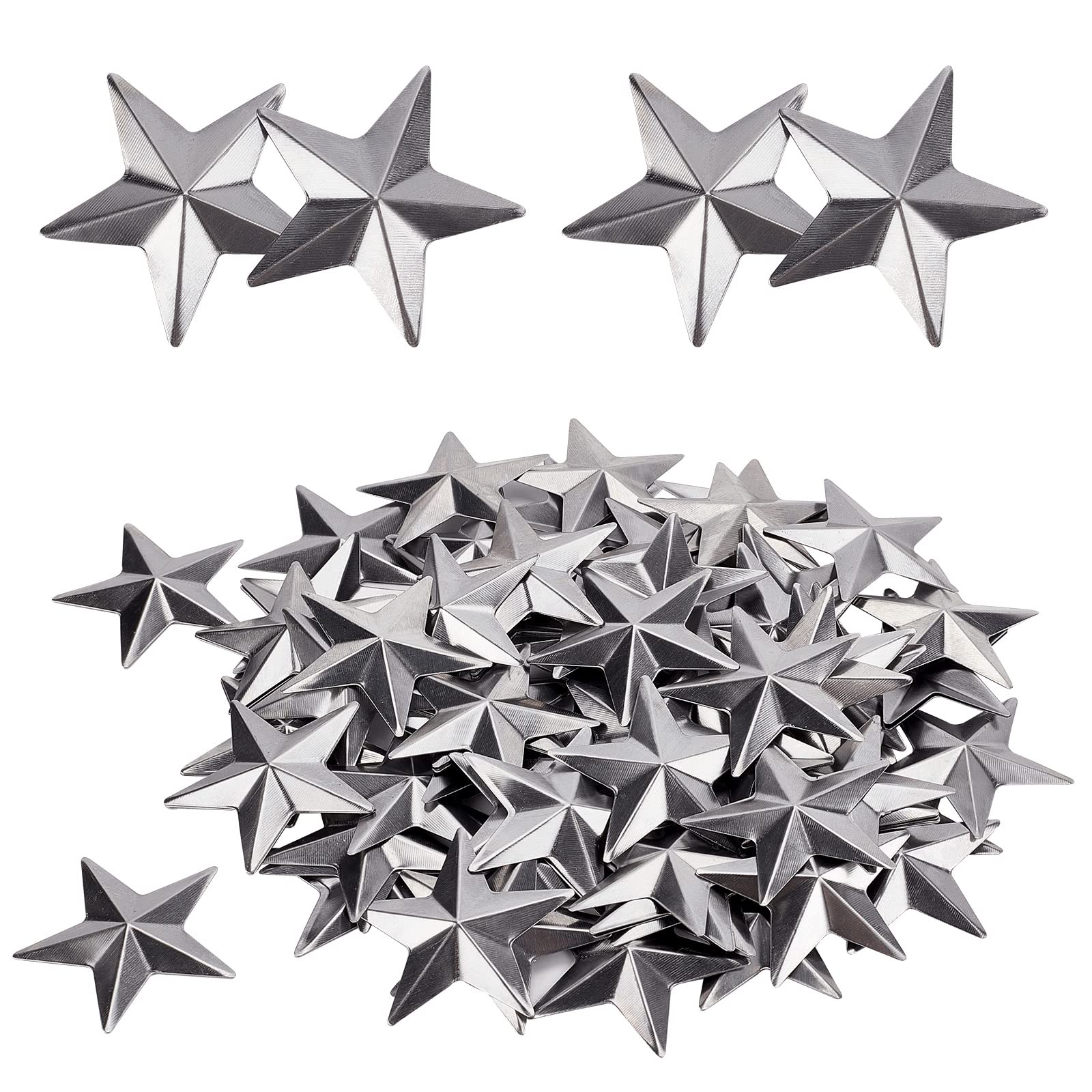 Amazon.com: GORGECRAFT 100PCS 2" Primitive Silver Metal Star Vintage ...