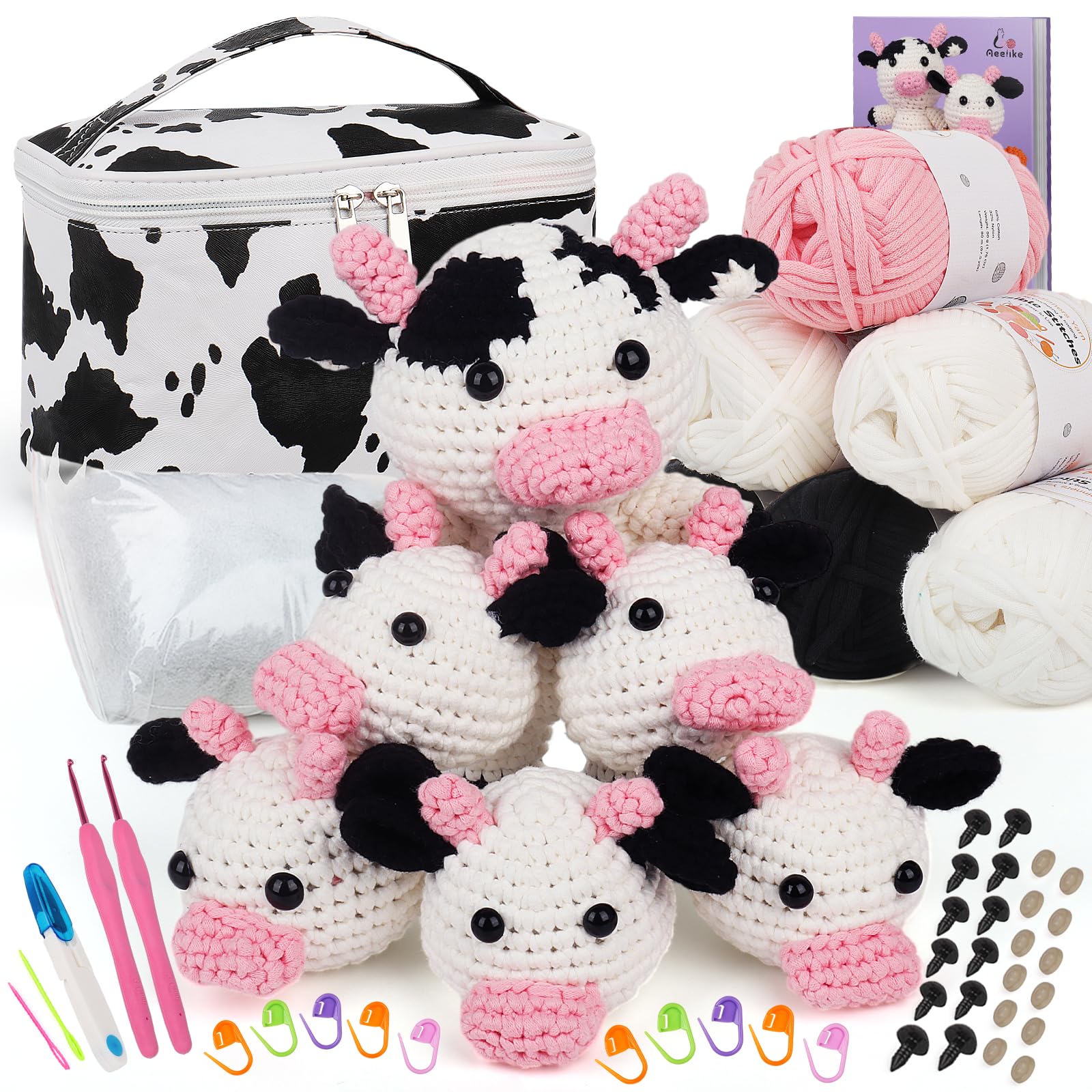 Aeelike Crochet Kits for Beginners Adults, Cow Crochet Kit, Beginners ...