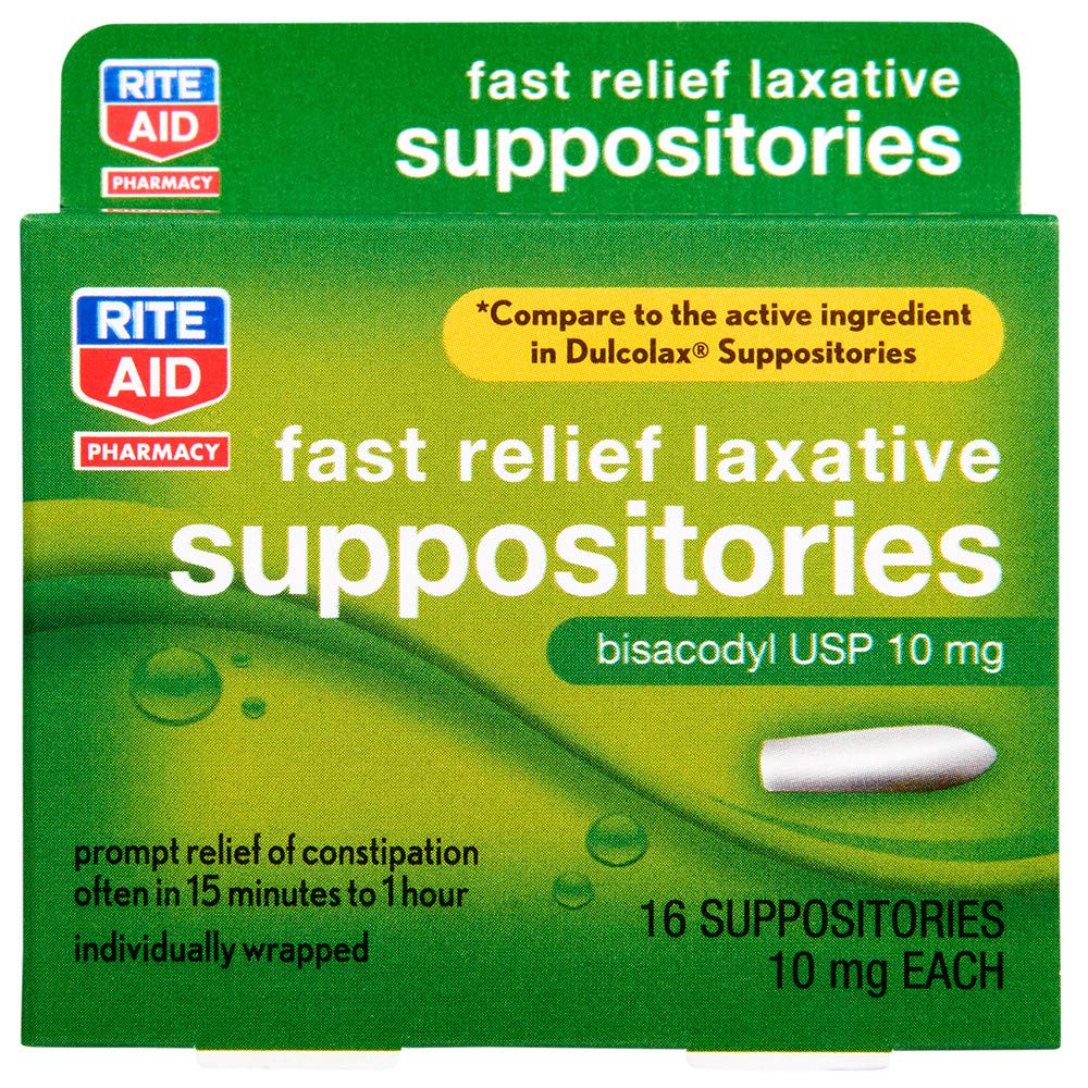 Rite Aid Fast Relief Laxative Suppositories, Bisacodyl...B006533Q2K ...