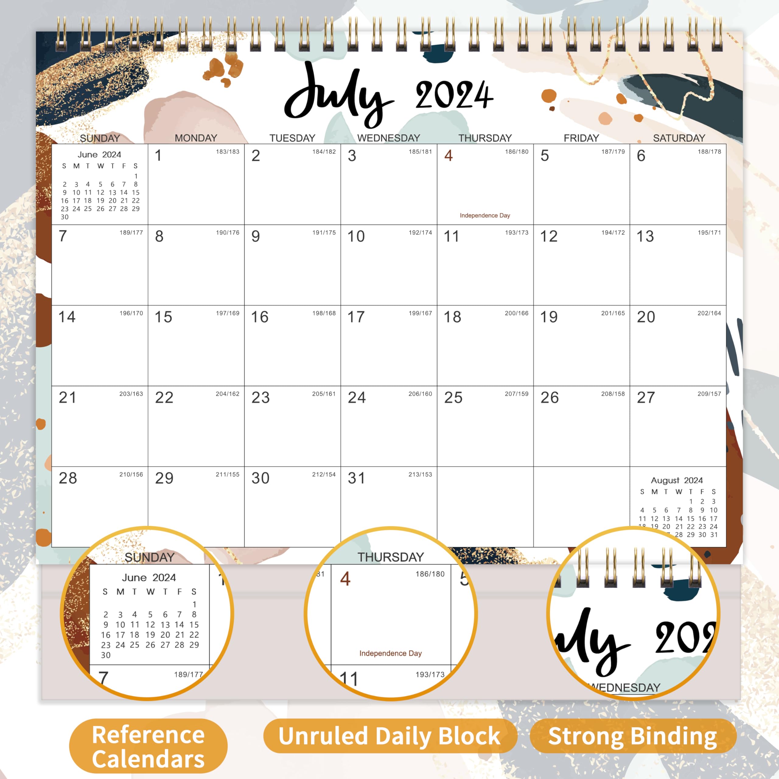 Snapklik.com : 2024 Desk Calendar - Standing Flip Desktop Calendar 2024 ...