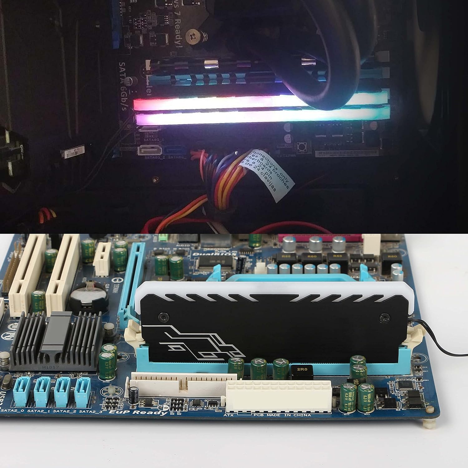 XMSJSIY ARGB Memory Heatsink RAM Cooler DDR Heatsink Vest Radiator LED ...