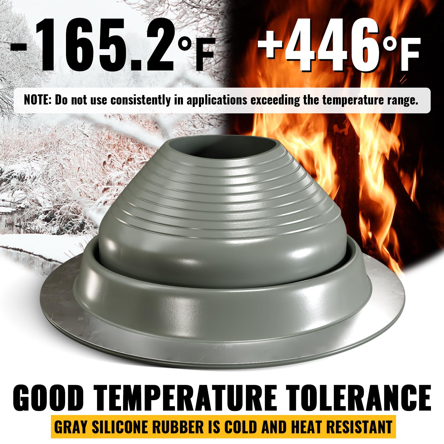 Snapklik.com : #6 Silicone Metal Roof Pipe Flashing Boot, High Temp ...