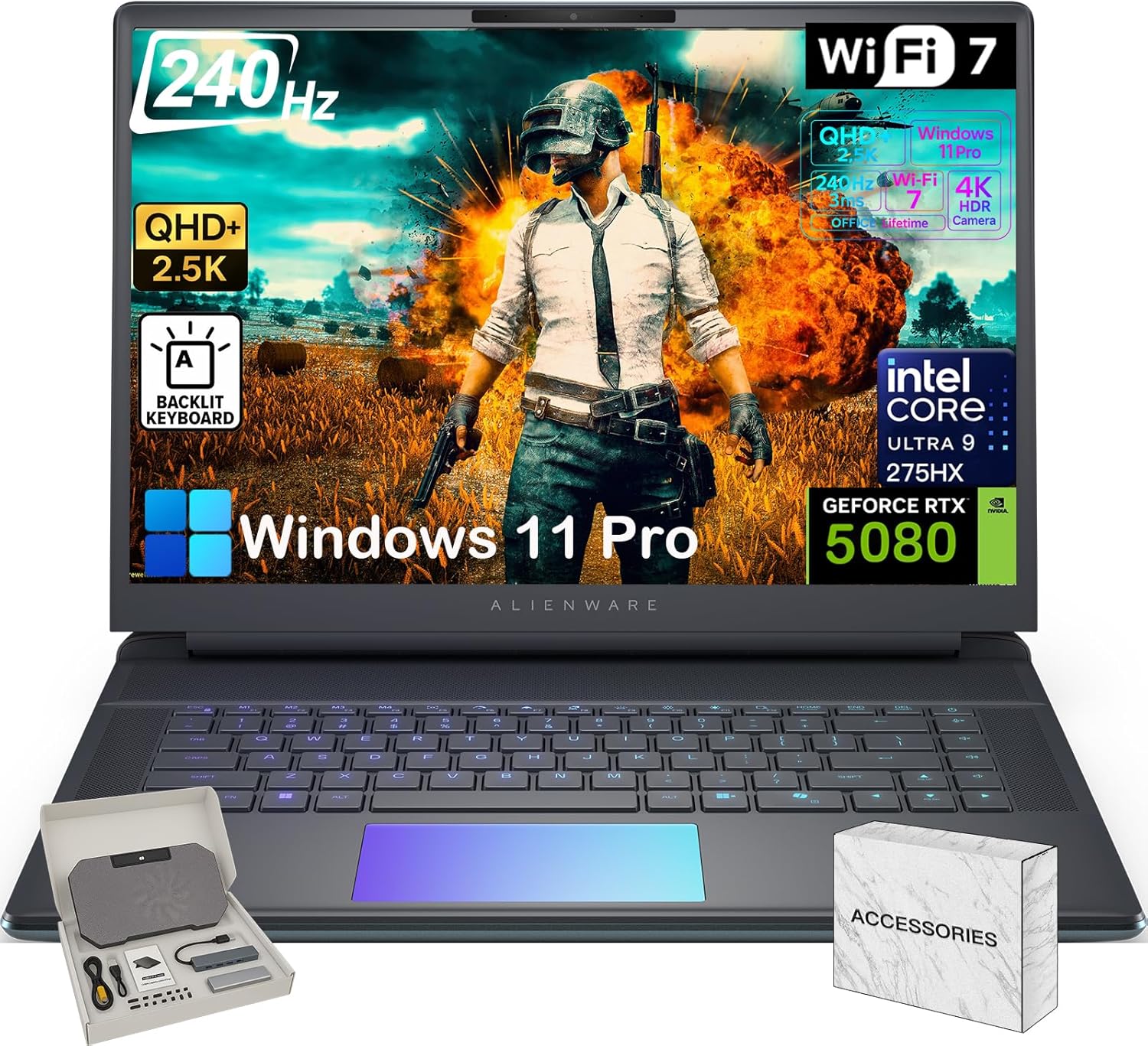 Amazon.com: Alienware 18 Area 51 Gaming Laptop - Intel 24-Core Ultra 9 ...