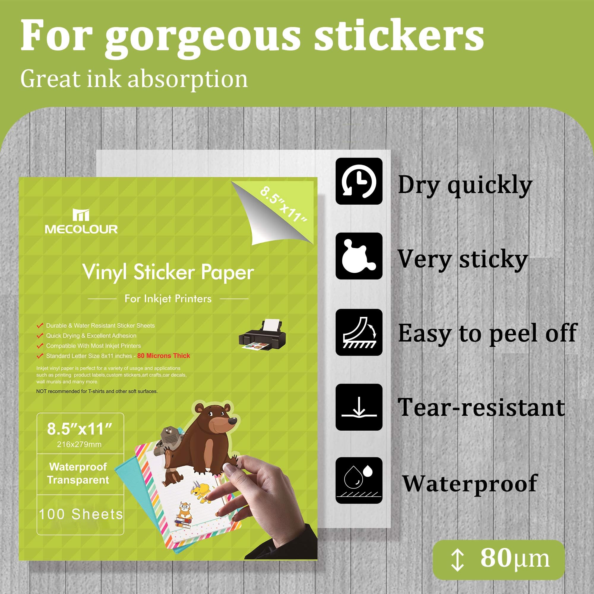 Snapklik.com : MECOLOUR Premium Printable Vinyl Translucent Sticker ...