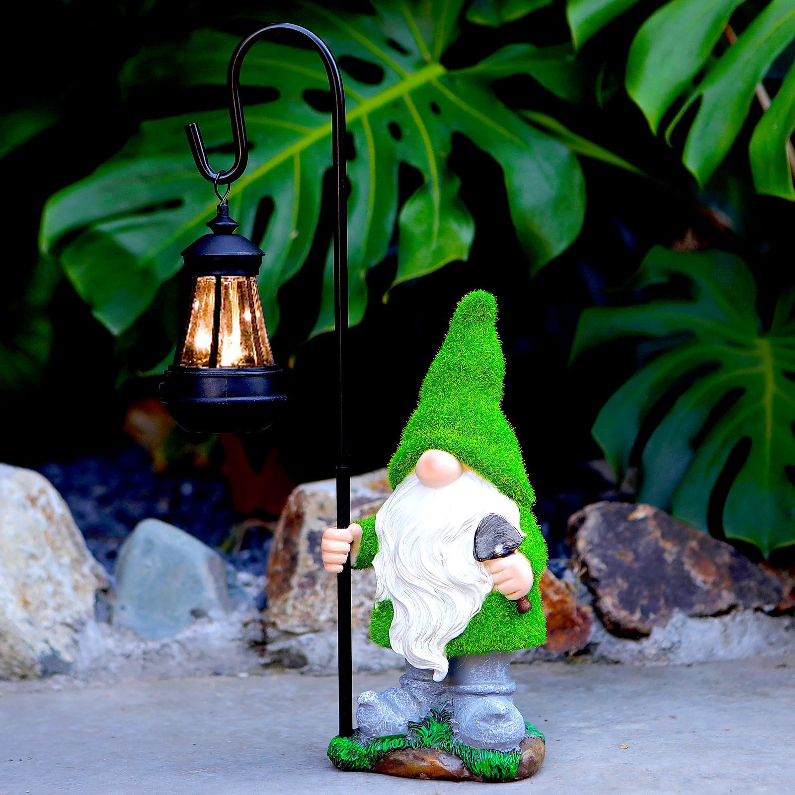 Amazon.com: MorTime Garden Gnomes Statue, Solar Gnome Figurine Welcome ...