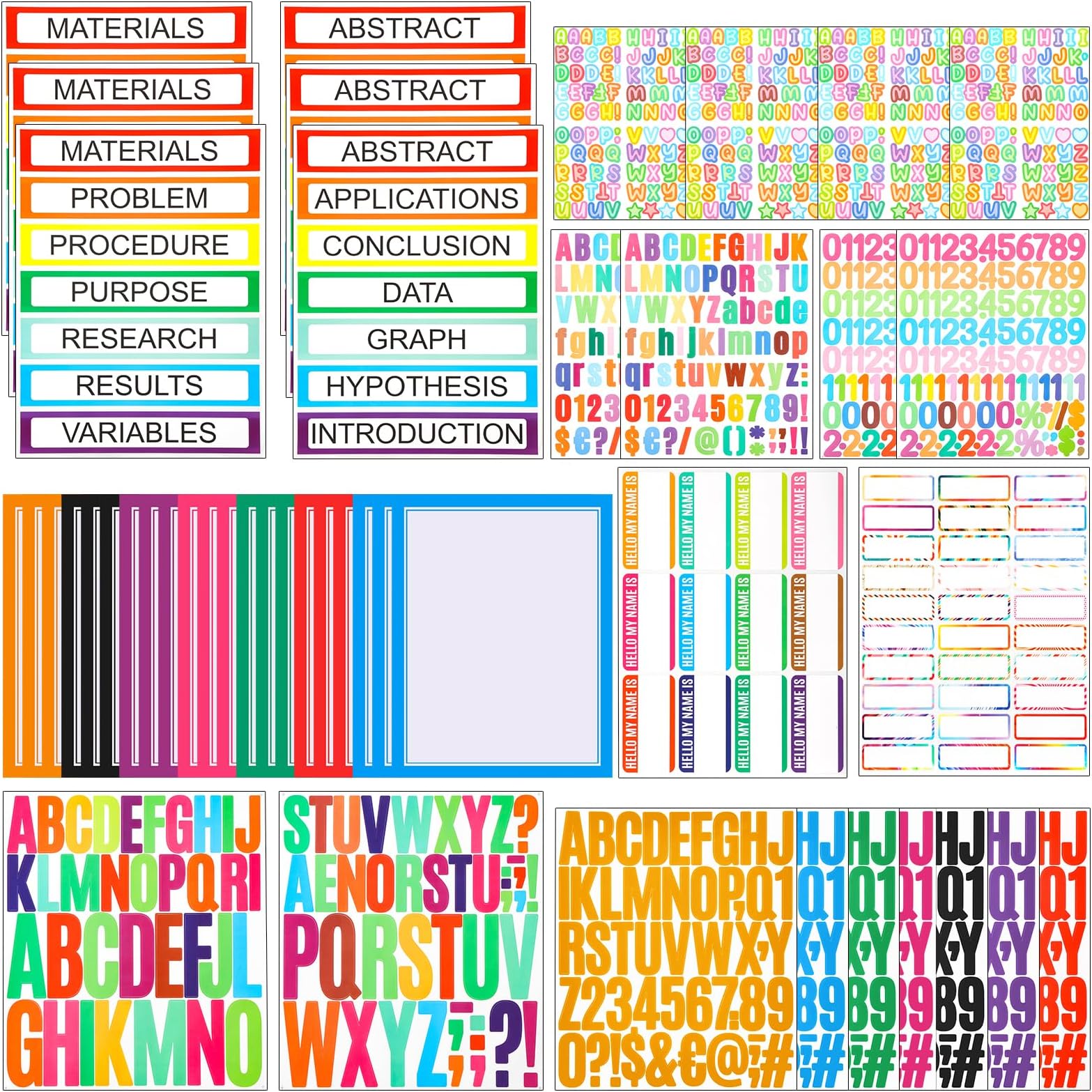 Amazon.com: Sinload 92 Pcs Science Fair Board Supplies 60 Trim ...