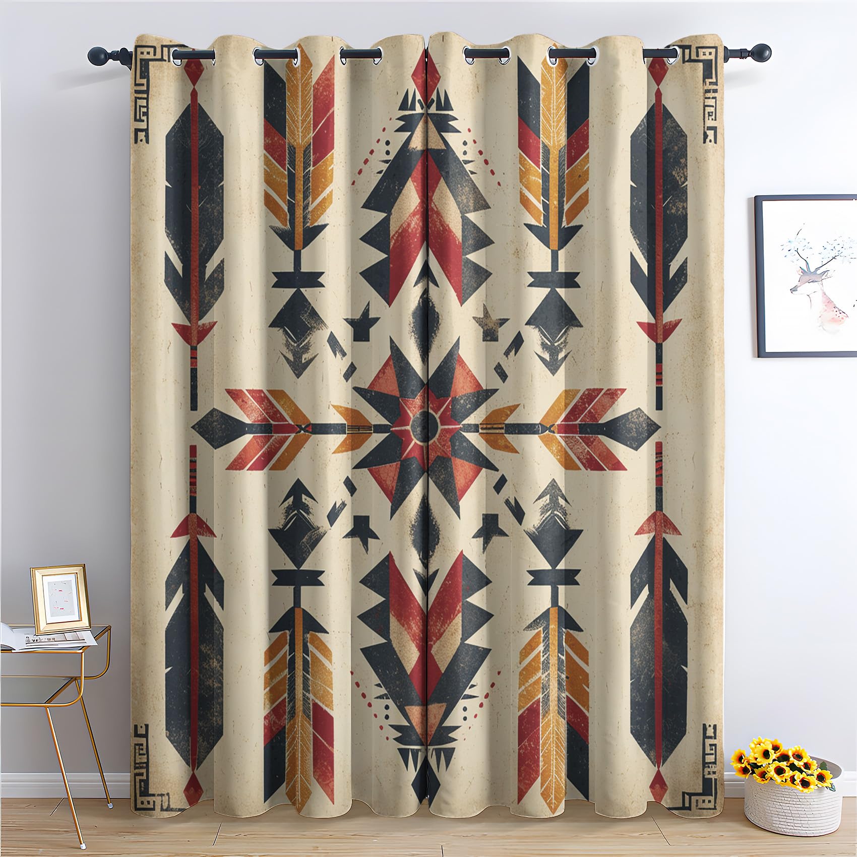 Amazon.com: Qrepzyme Aztec Tribal Blackout Curtains for Bedroom Decor ...