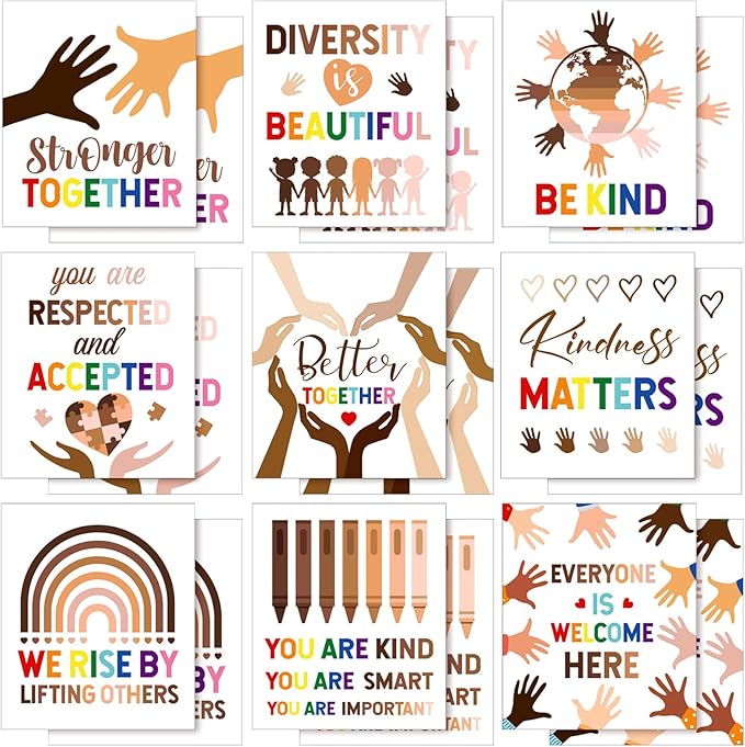 Amazon.com: Tenceur 18 Pieces Diversity Posters for Classroom ...
