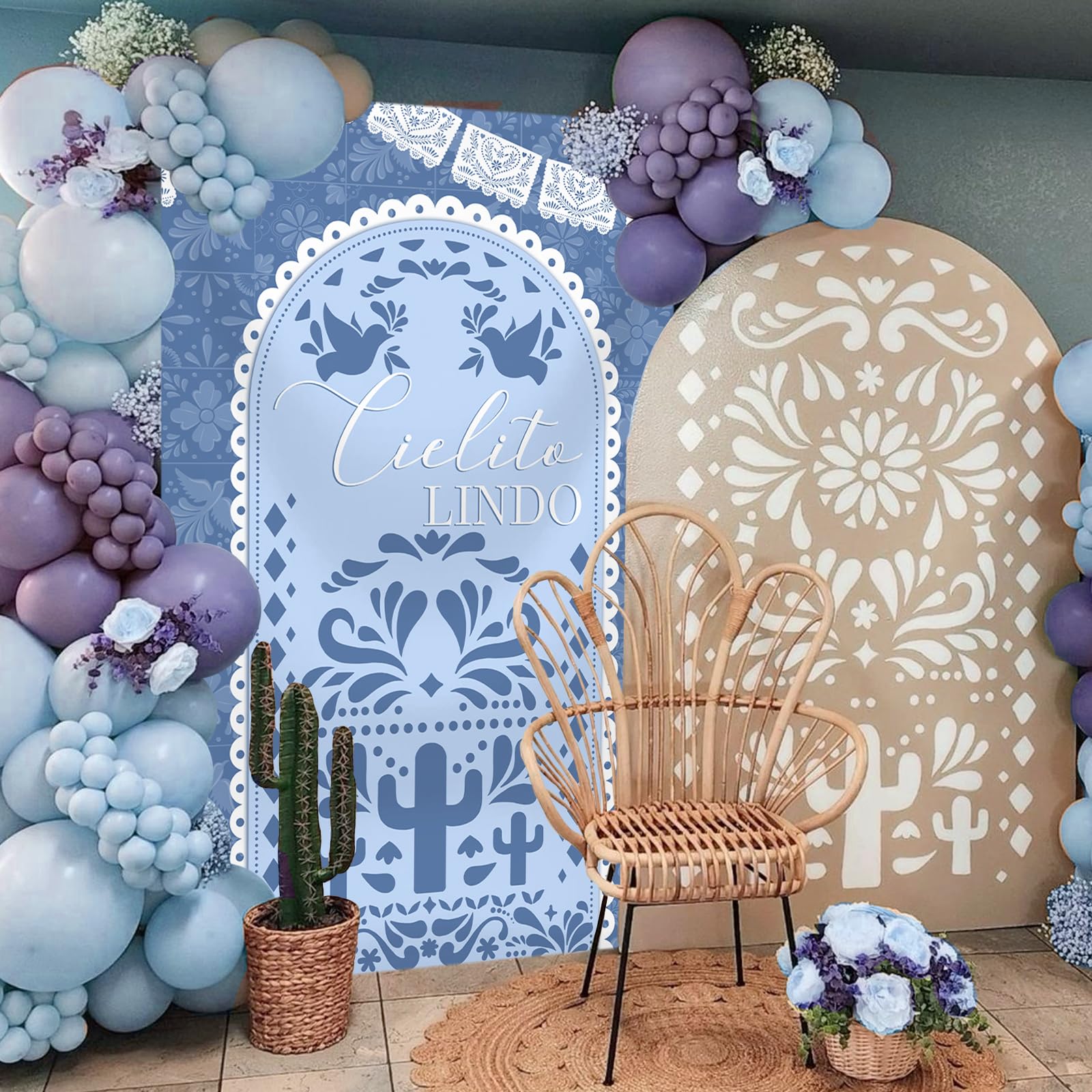 Decoraciones Para Baby Shower De Damasco Azul OSNIE Centros De Mesa De