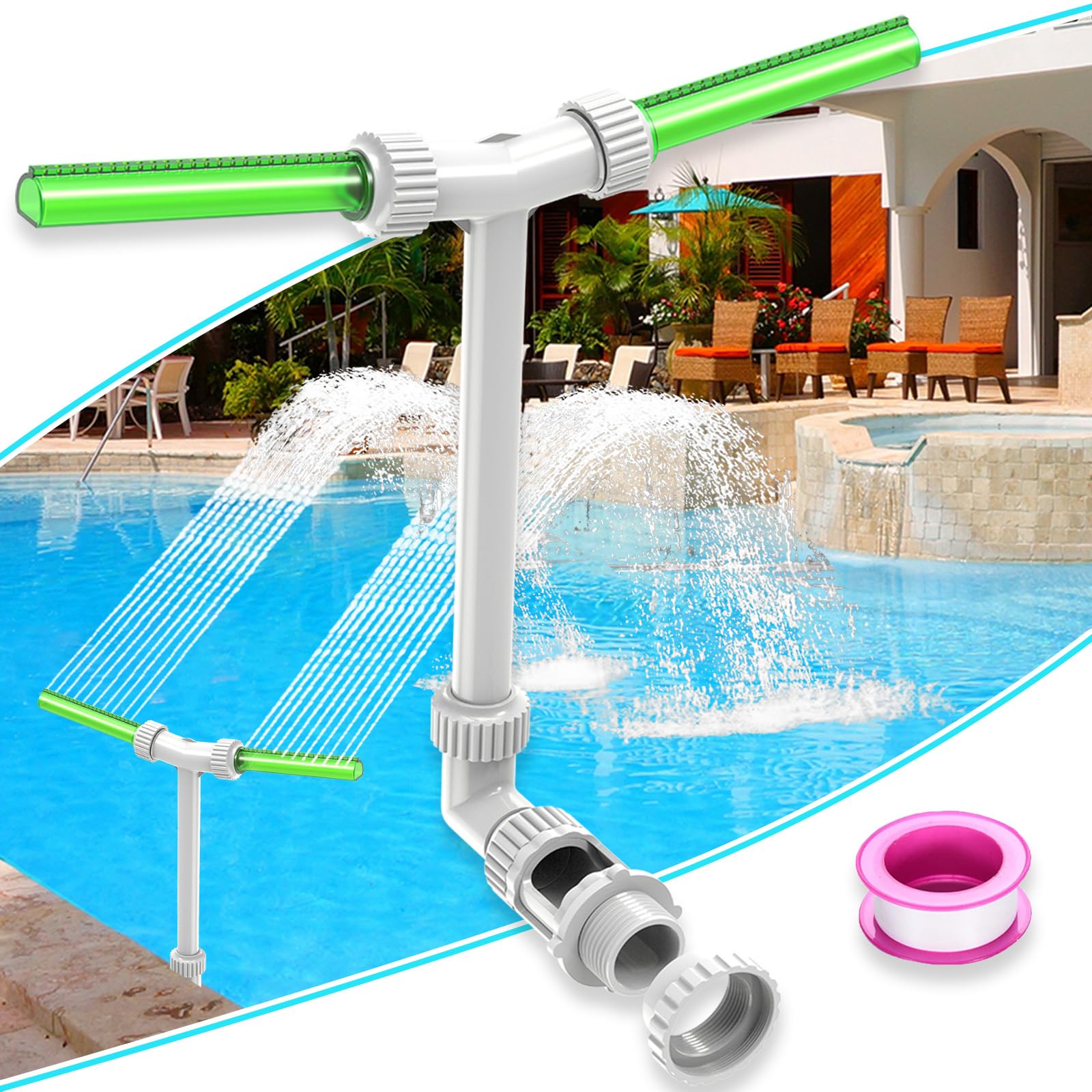 Pool Fountain | Dual Spray Pool Sprayer Fountain, Swimming Pool Decor ...